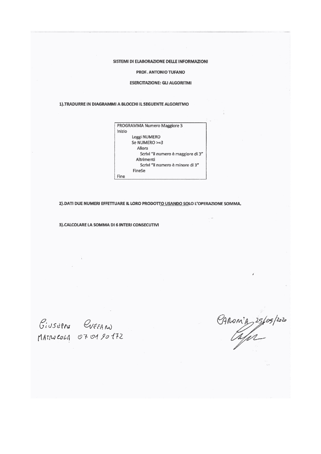 Elaborato 1 Linguaggio C Docsity