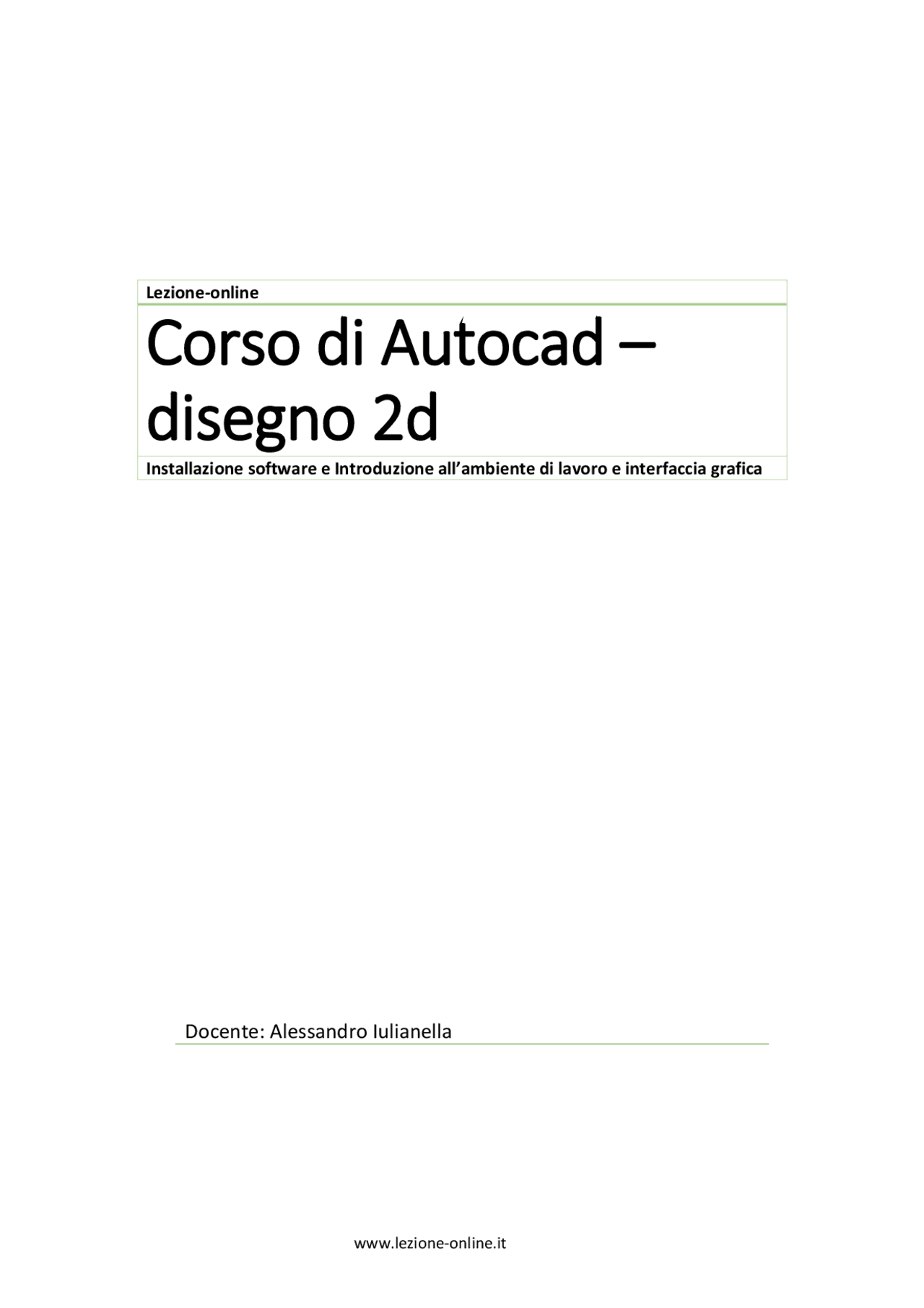 Corso Di Disegno Tecnico Autocad 2018 Docsity