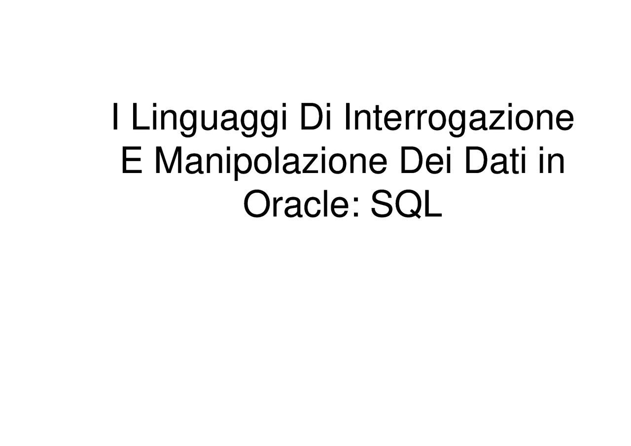Guida Sullutilizzo Di Sql Docsity