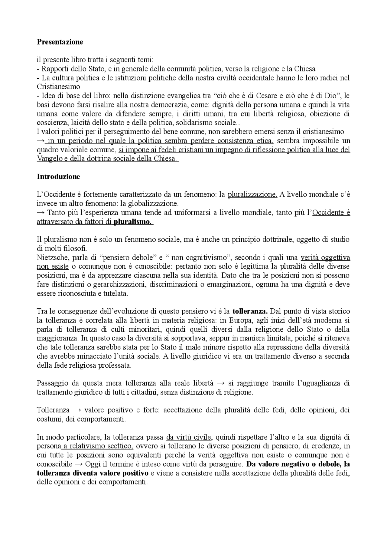 Dio E Cesare Paradigmi Cristiani Della Modernità Docsity