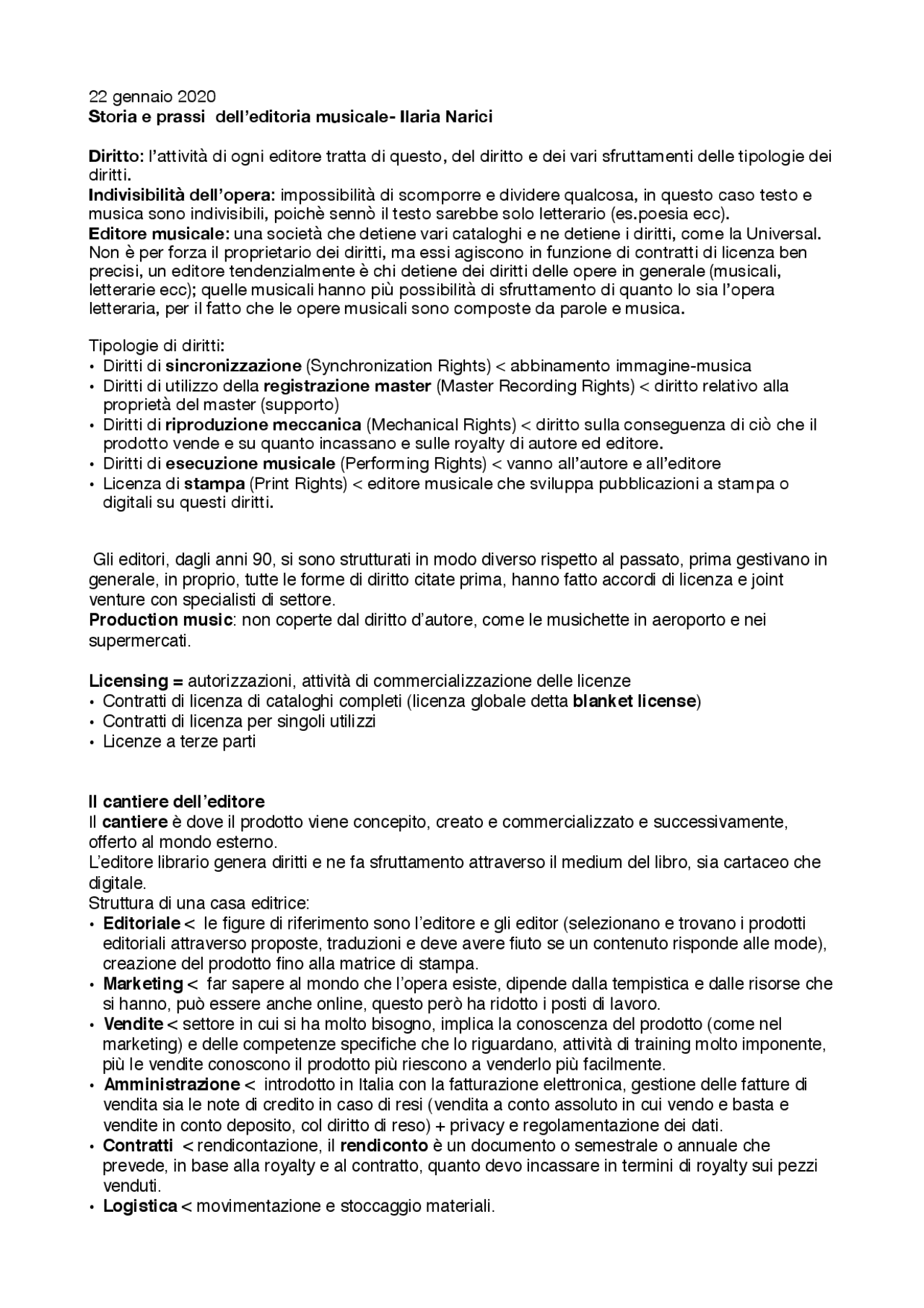 Appunti Storia E Prassi Delleditoria Musicale Docsity