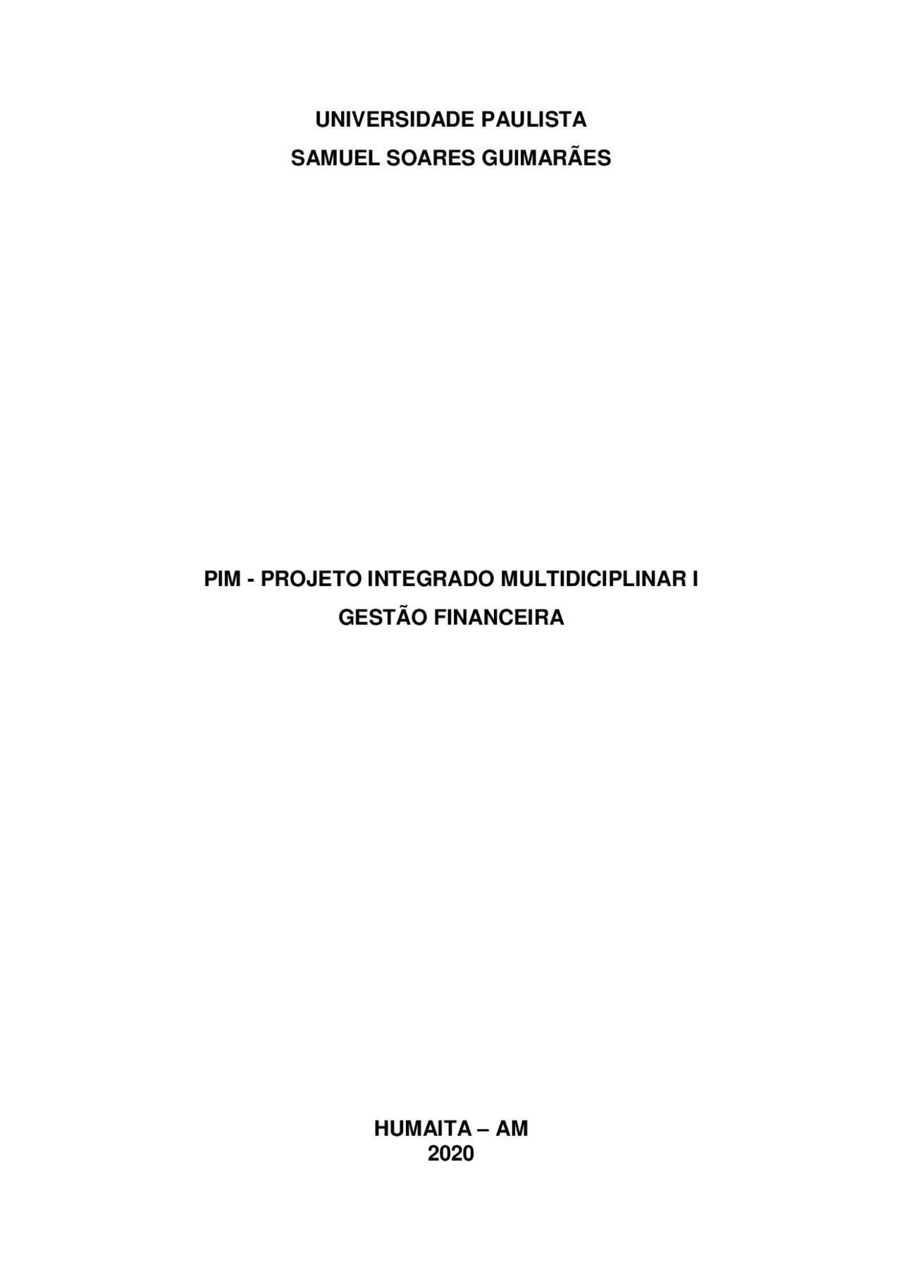 Pim 1 UNIp projeto integrado interdisciplinar - Docsity