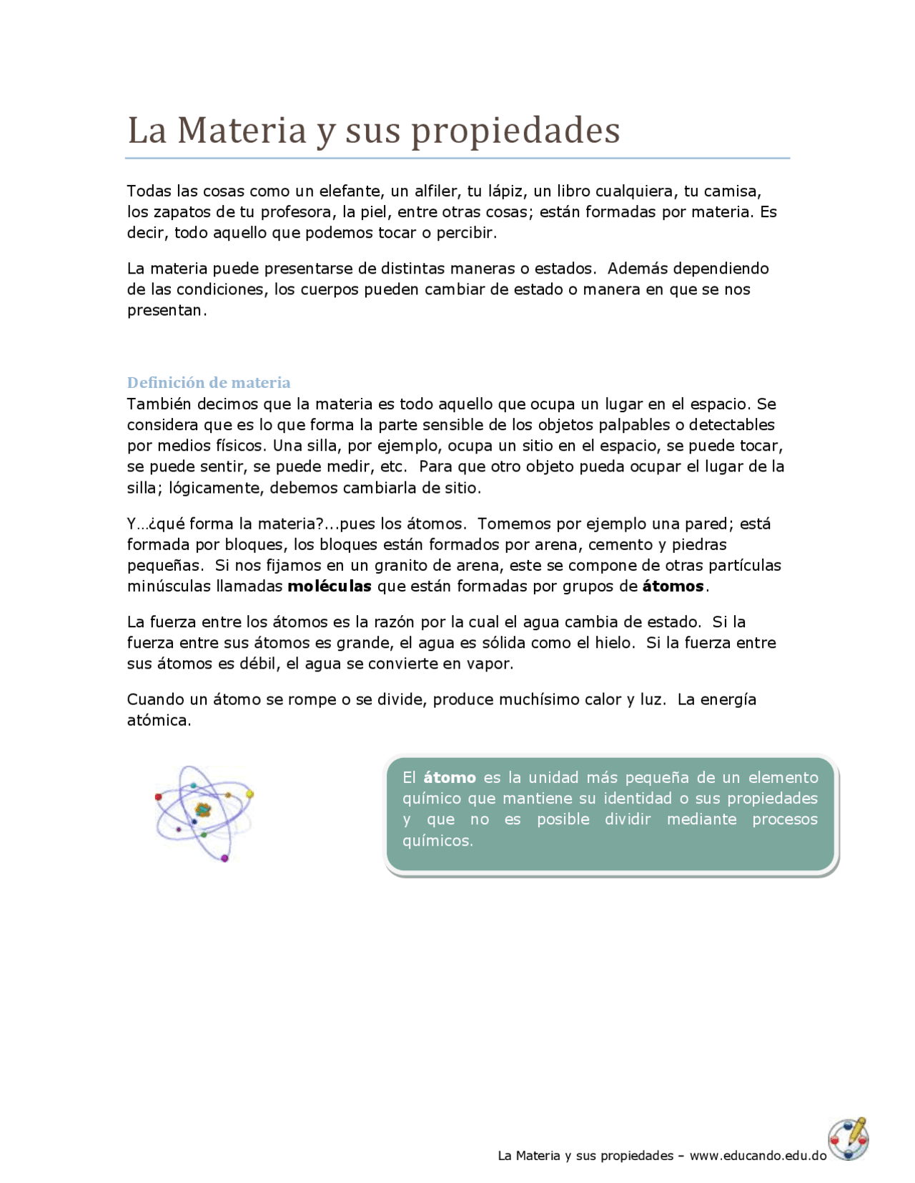 PROPIEDADES DE LA MATERIA - Docsity