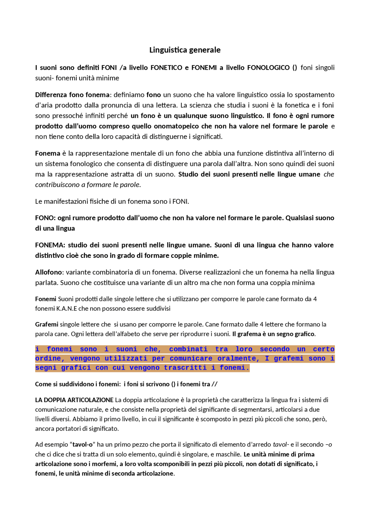 Appunti Linguistica Prof Nitti Docsity