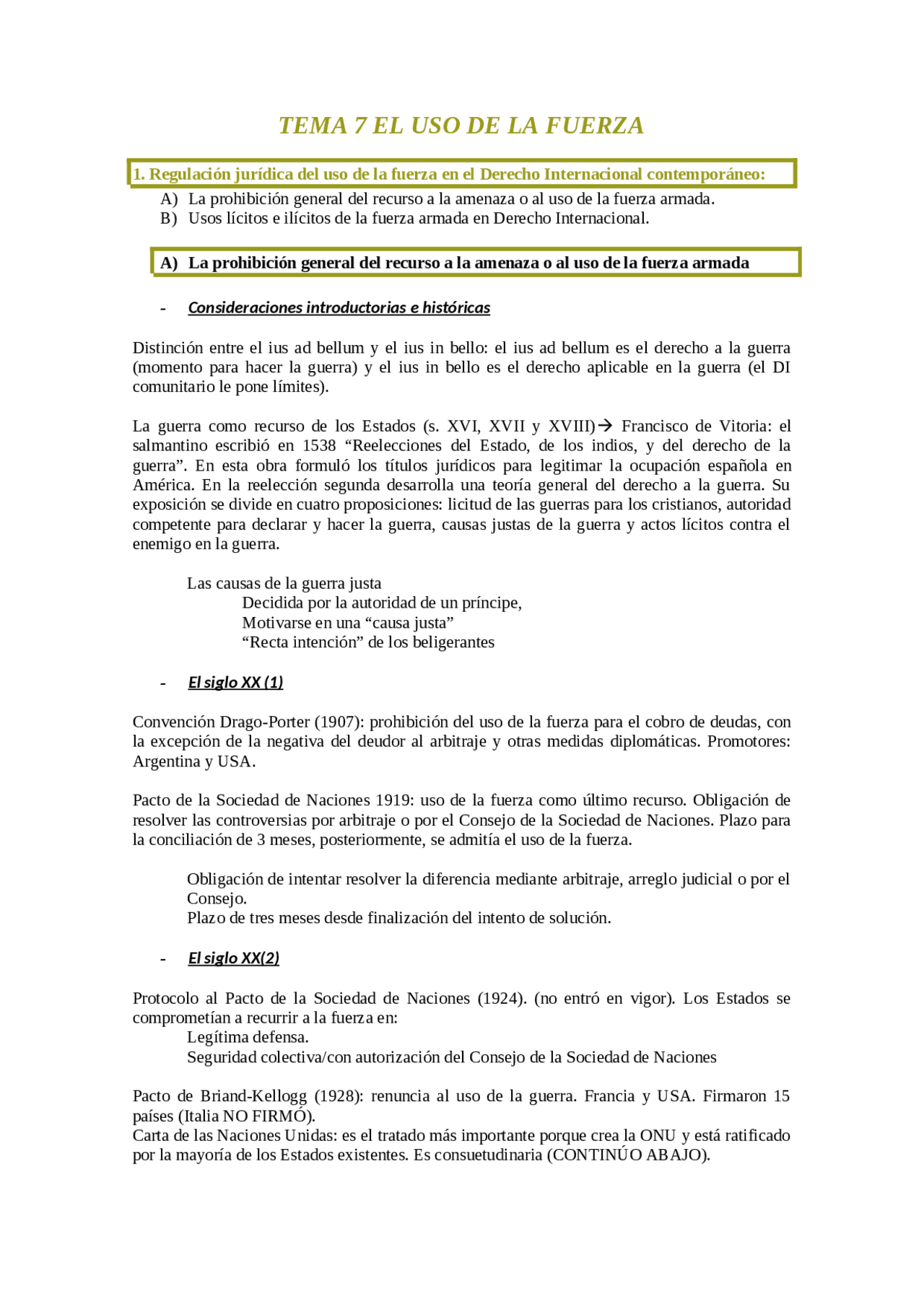 Tema 7 dip II: El uso de la fuerza - Docsity