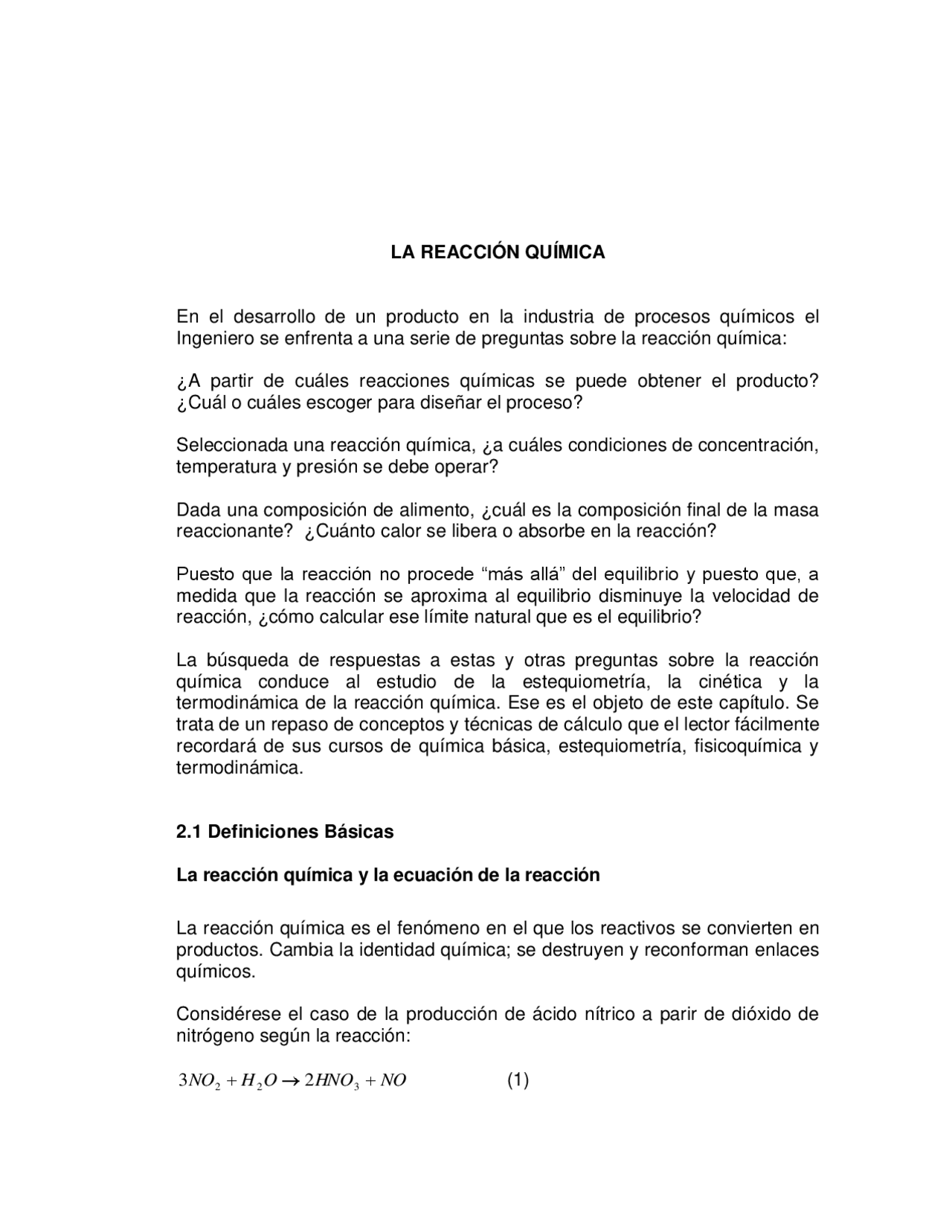 Diseño De Reactores Con Reacciones Quimicas Docsity