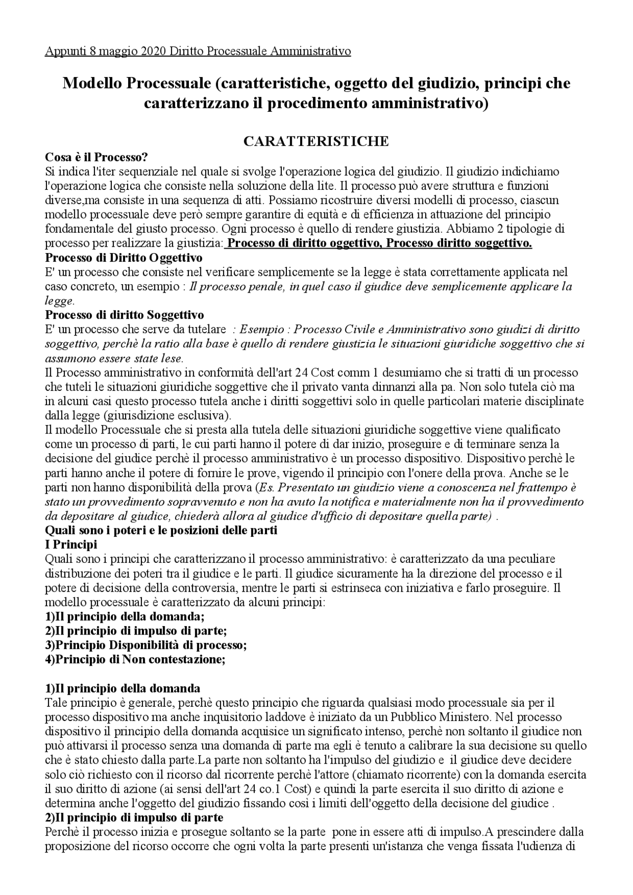 Esame Diritto Processuale Amministrativo Docsity