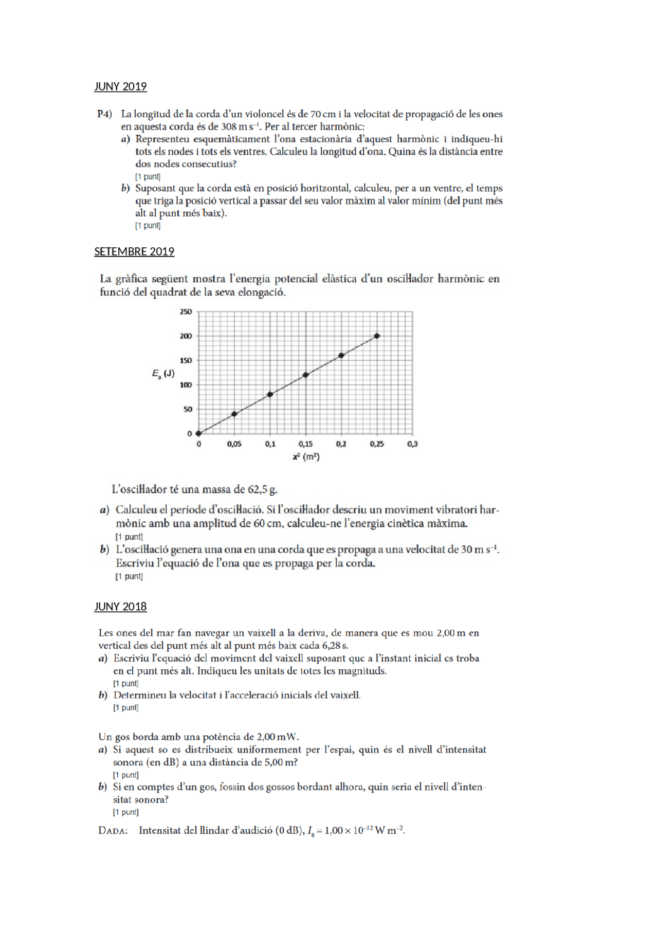 Exercicis Ones De Selectivitat Exámenes Selectividad De Física Docsity