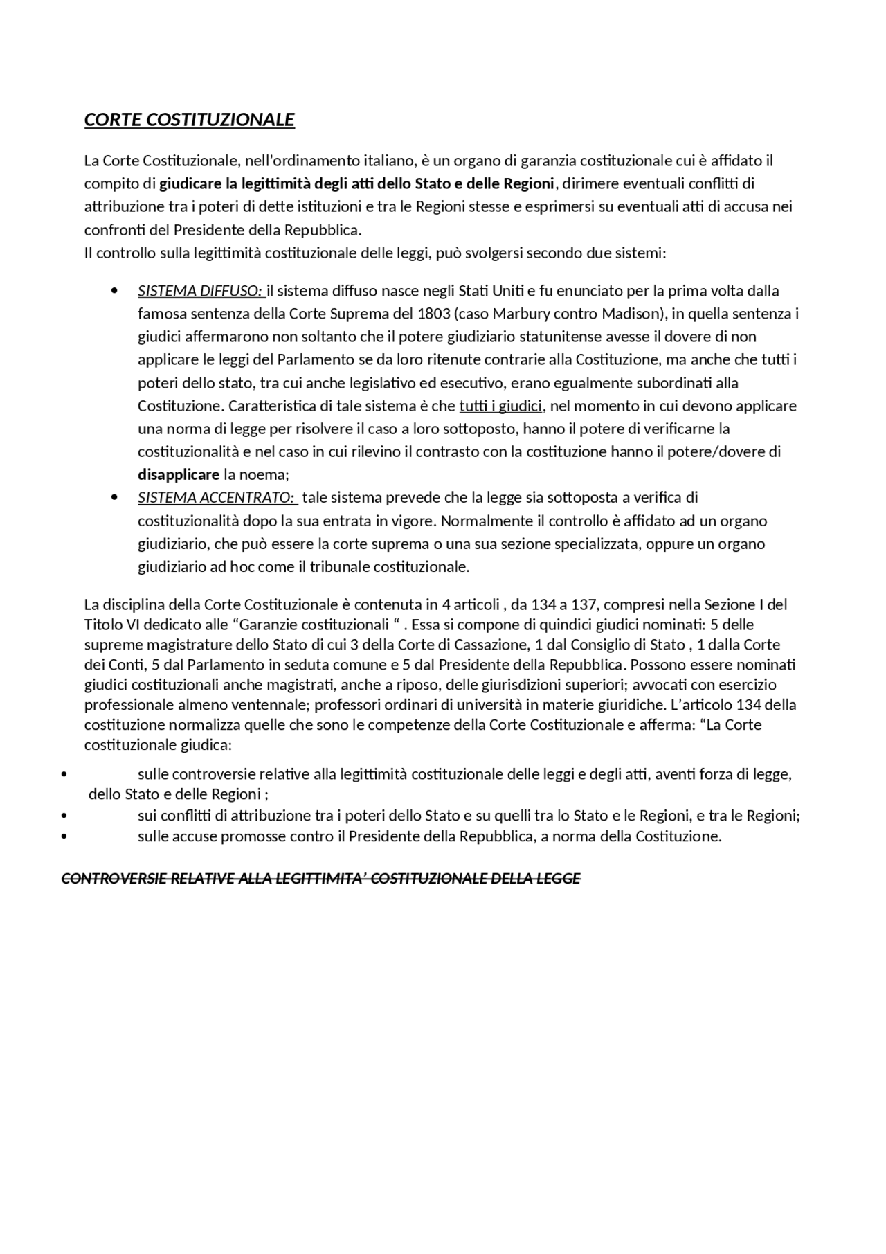 La Corte Costituzionale Docsity