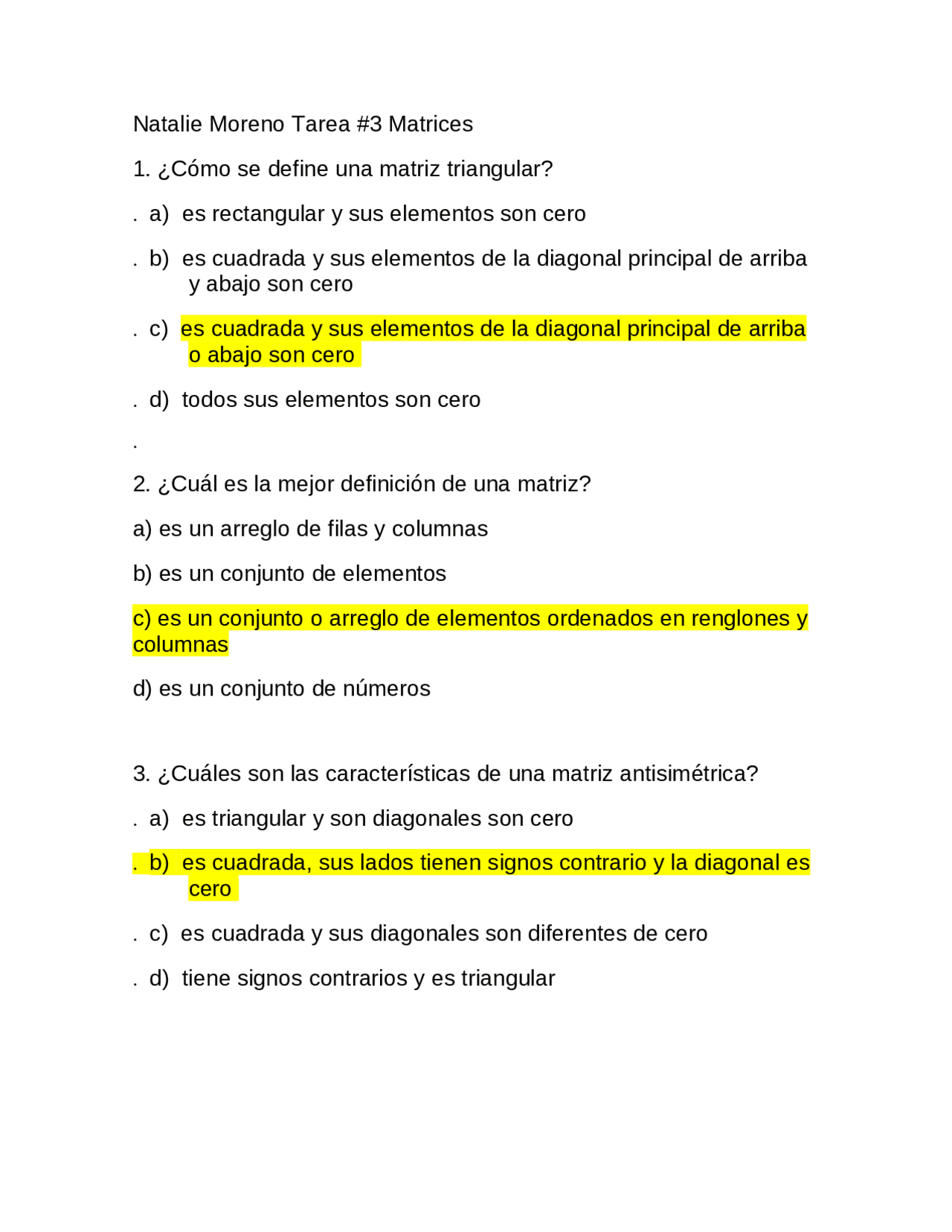 Matrices Y Ejercios Basicos Docsity