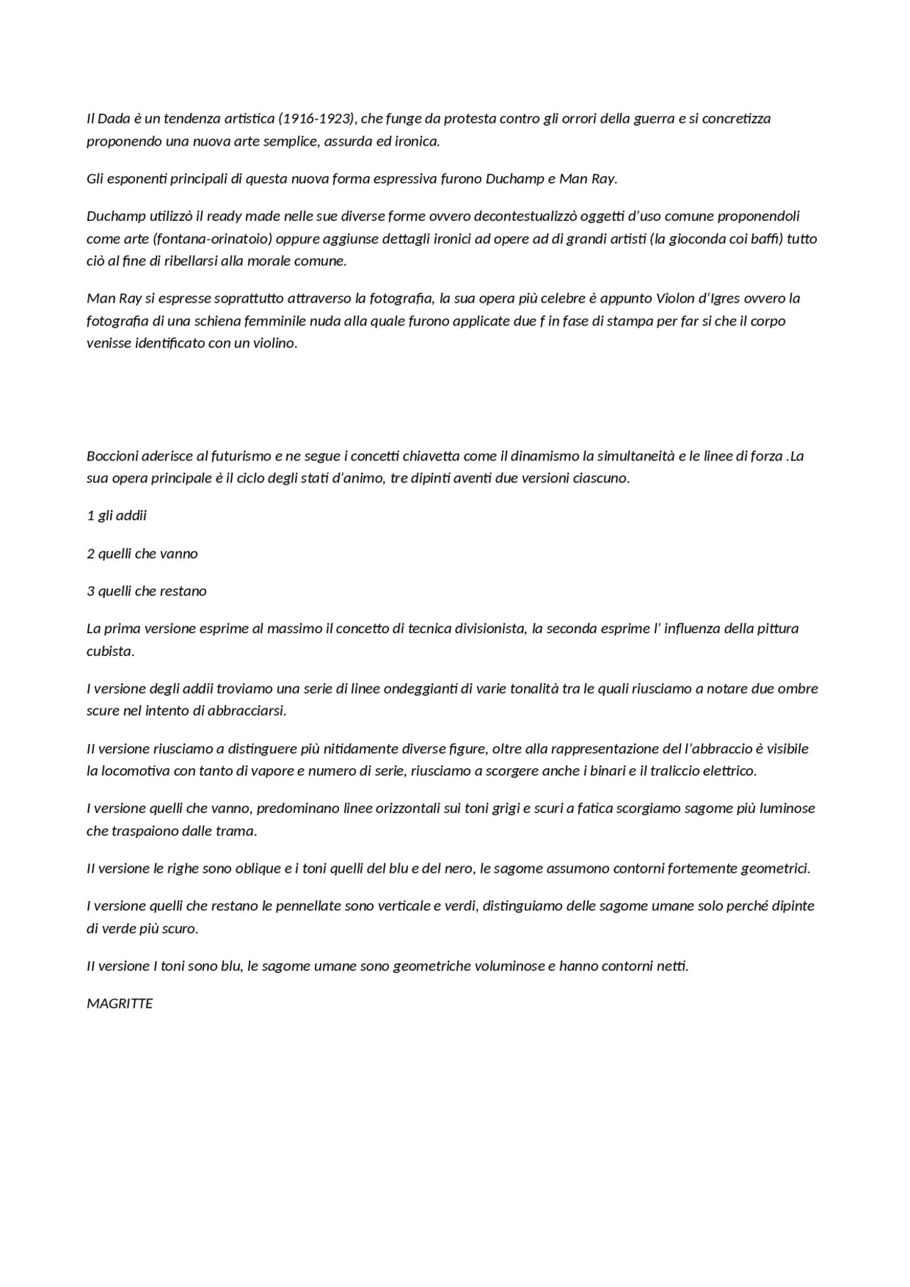 Appunti Sul Dadaismo Docsity