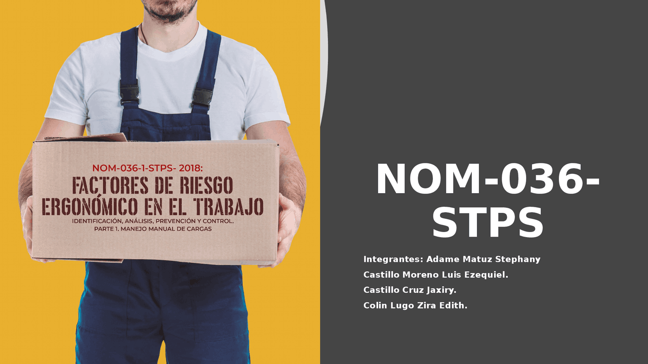 Exposicion de la nom 036 - Docsity