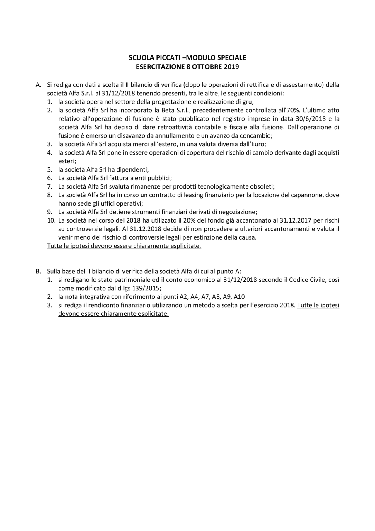 Bilancio Desercizio Docsity