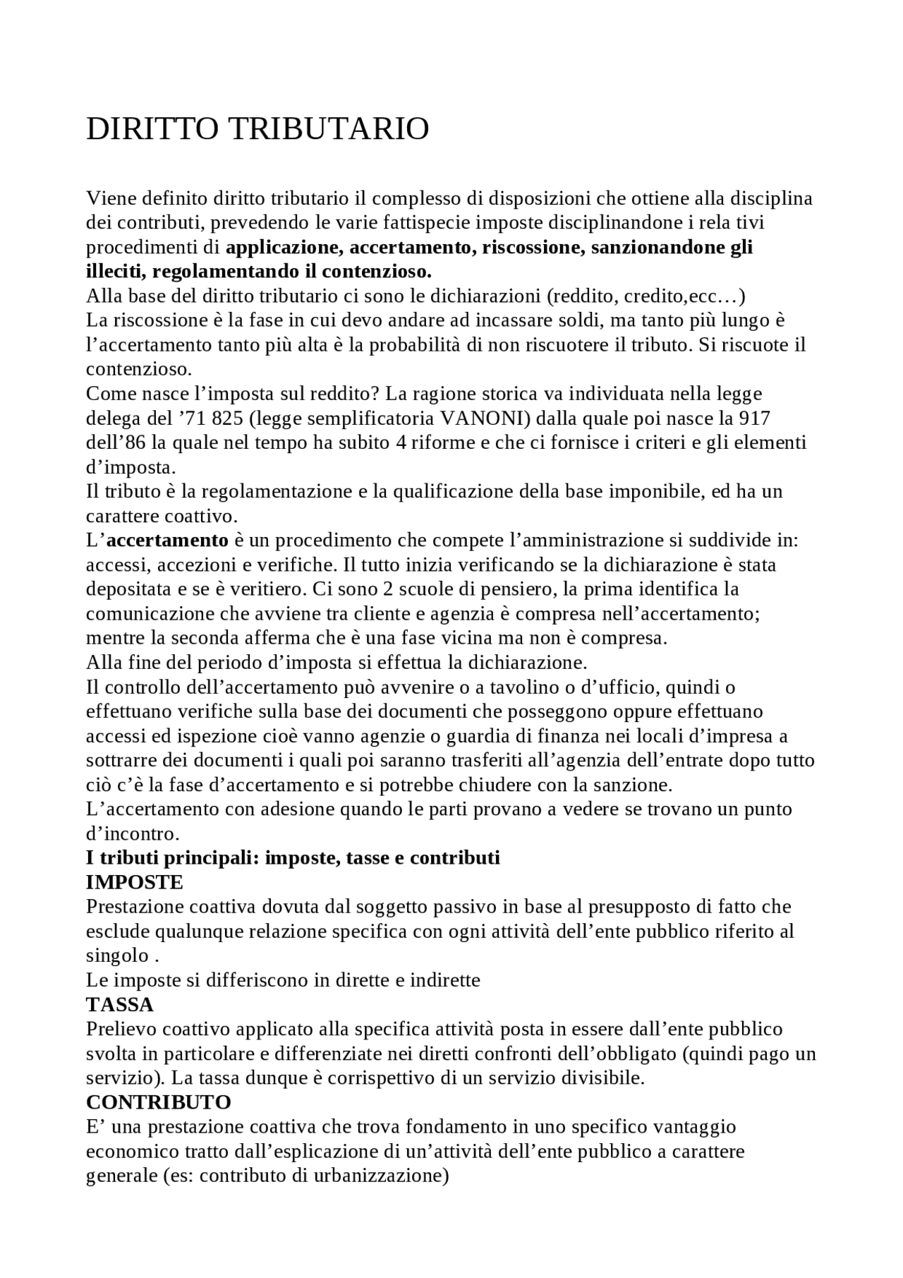 Diritto Tributario Iva Imposte Reddito Docsity