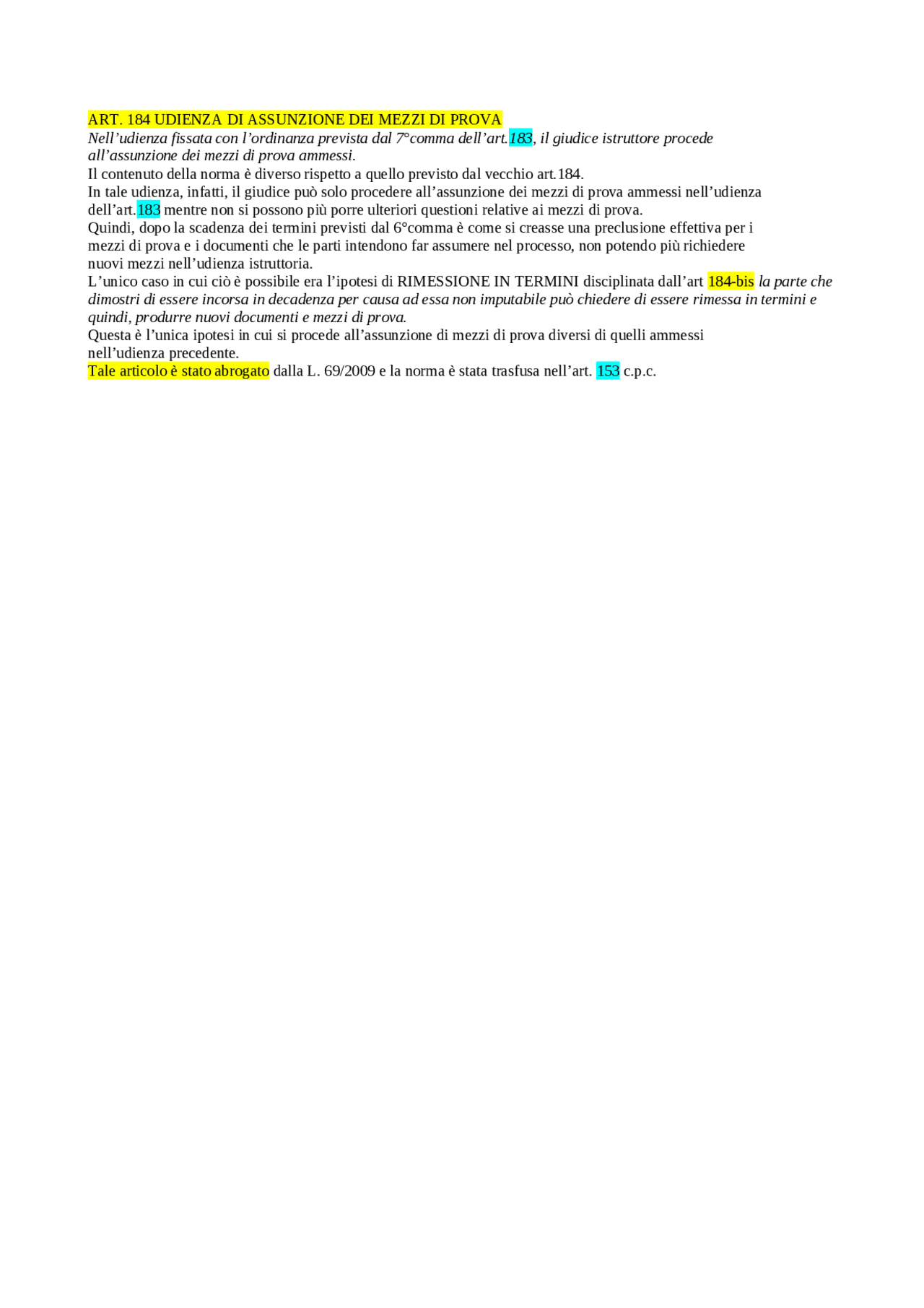 Proc Civile Verde Appunti Docsity