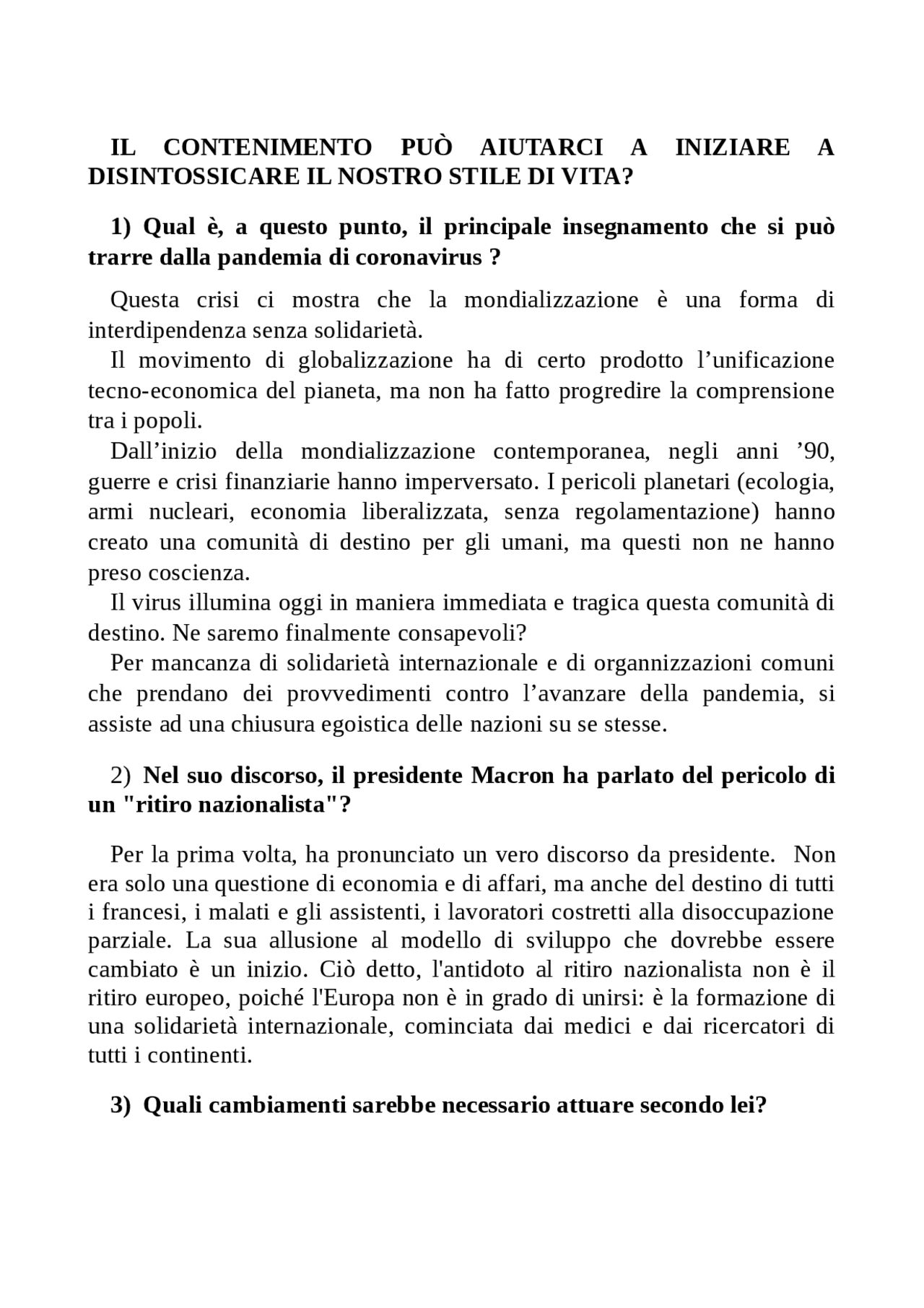 Intervista A Edgar Morin Docsity
