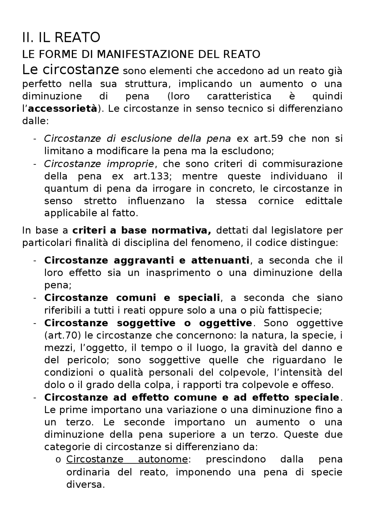 IL REATO APPUNTI DIRITTO PENALE - Docsity