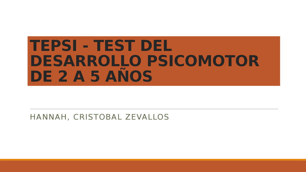 TEPSI - TEST DEL DESARROLLO PSICOMOTOR DE | Apuntes de Psicología | Docsity