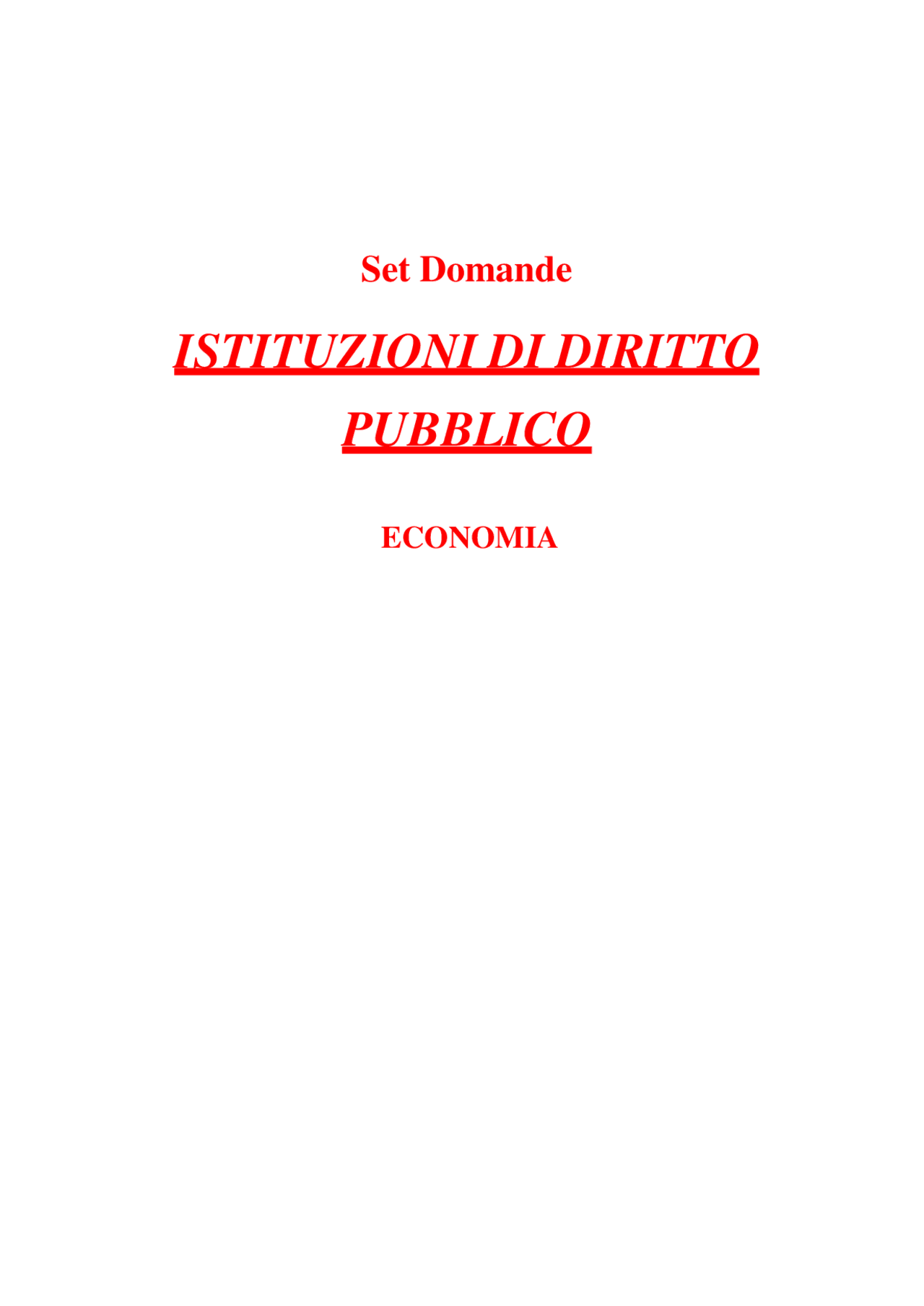 Risposte multiple paniere di istituzioni di diritto pubblico ecampus economia prof tira elisa ...