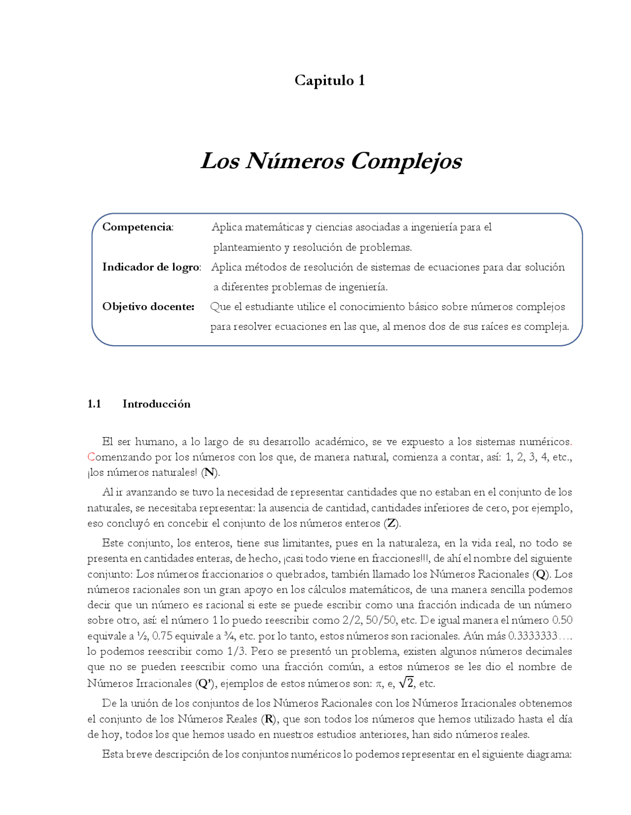 Hoja De Trabajo De Introducción A Los Números Complejos