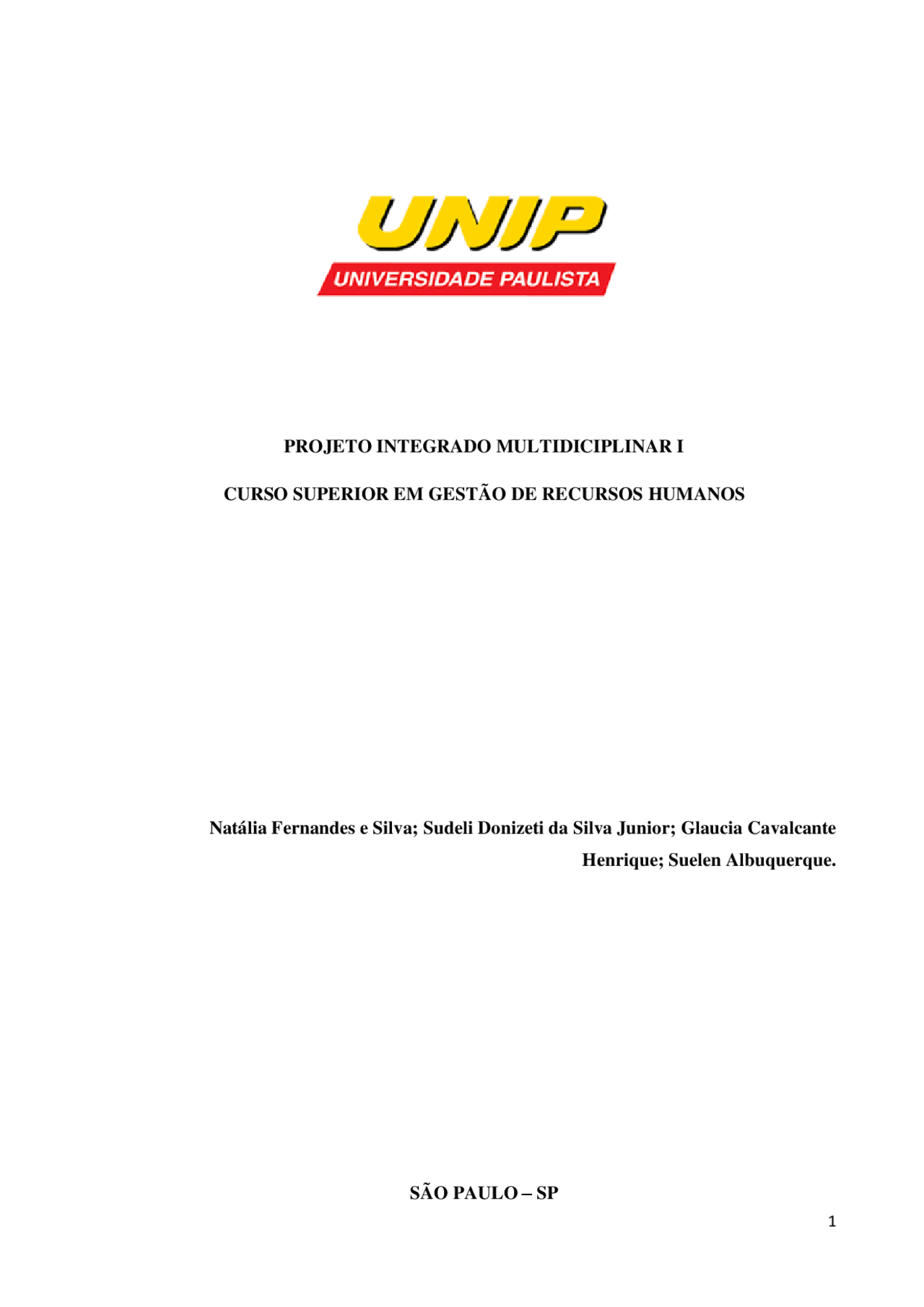 Pim I Unip Recursos Humanos Docsity