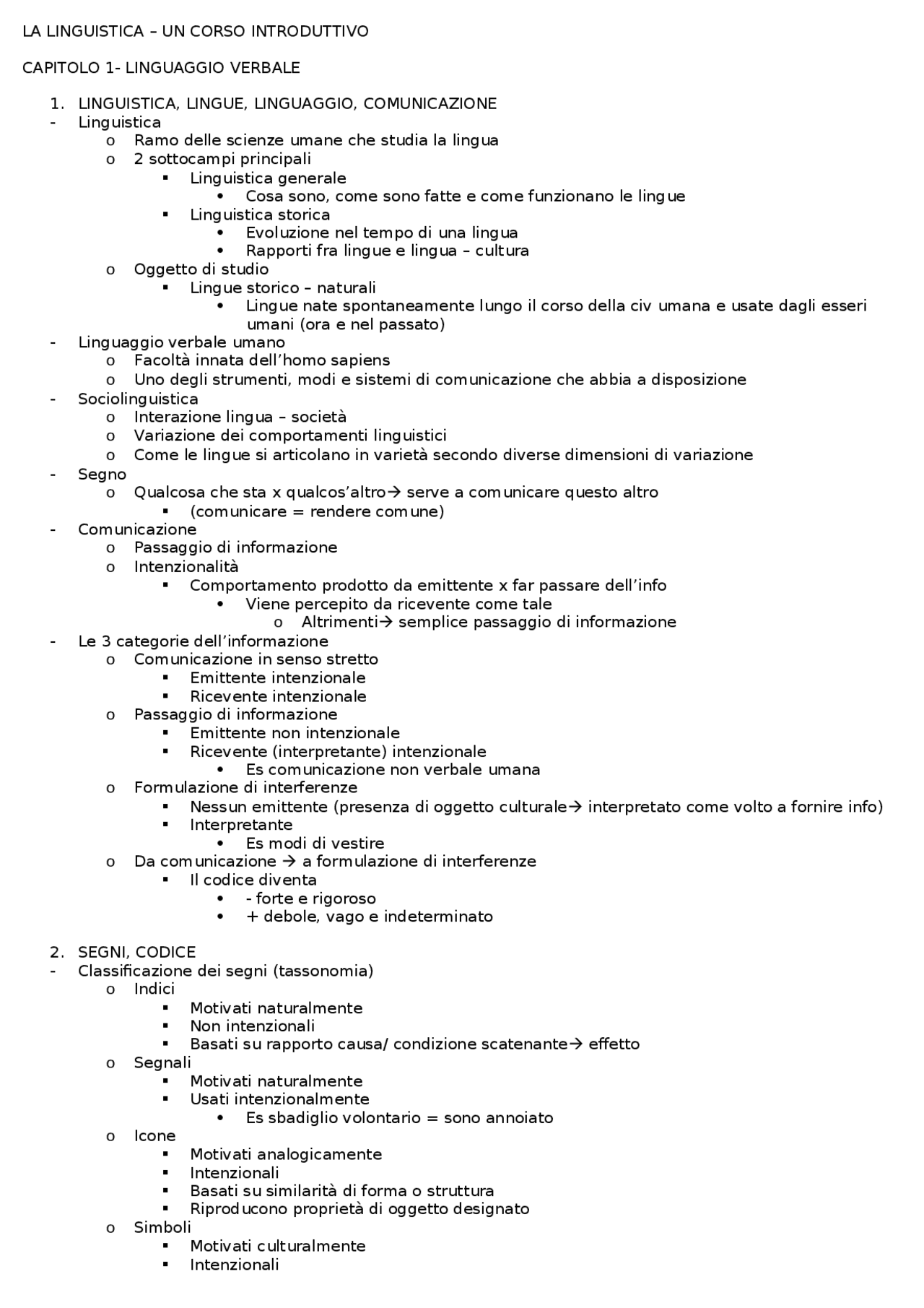 La Linguistica Un Corso Introfuttivo B C Docsity