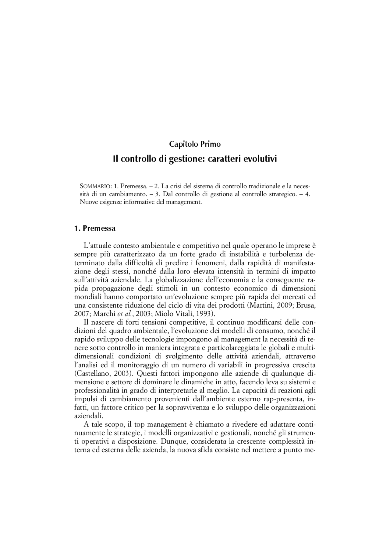 Riassunto Commentato Evoluzione Del Controllo Di Gestione Docsity