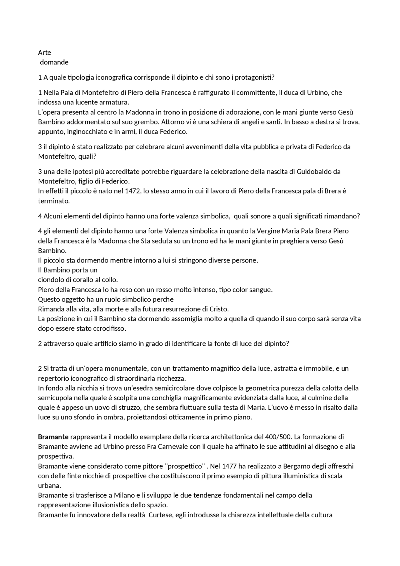 Arte Sintesi Per Interrogazione Docsity