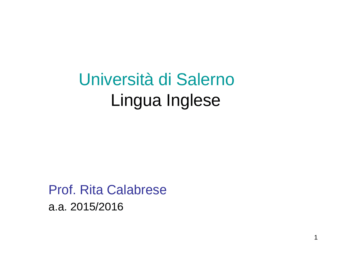 Appunti E Slide Di Inglese Docsity