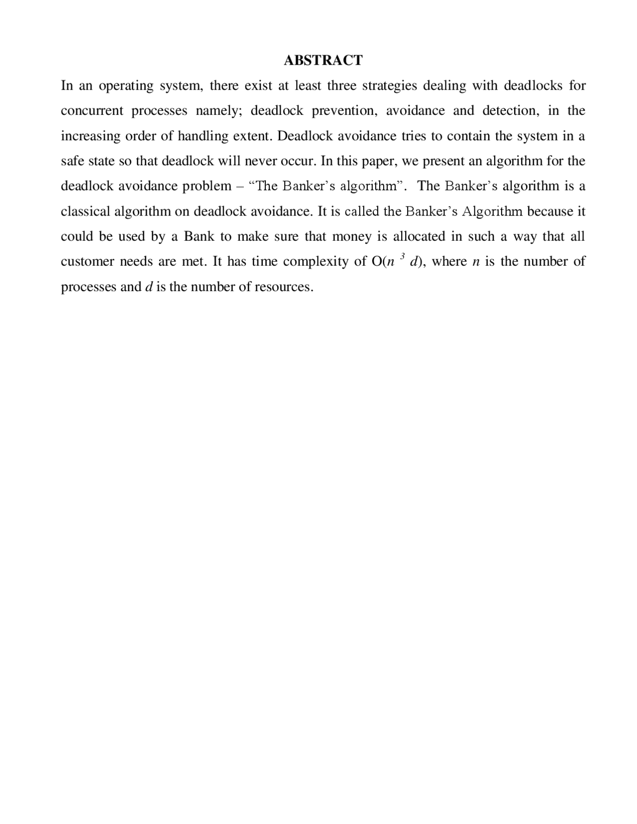 Bankers Algorithm Examples And Explan Assignments Operating Systems