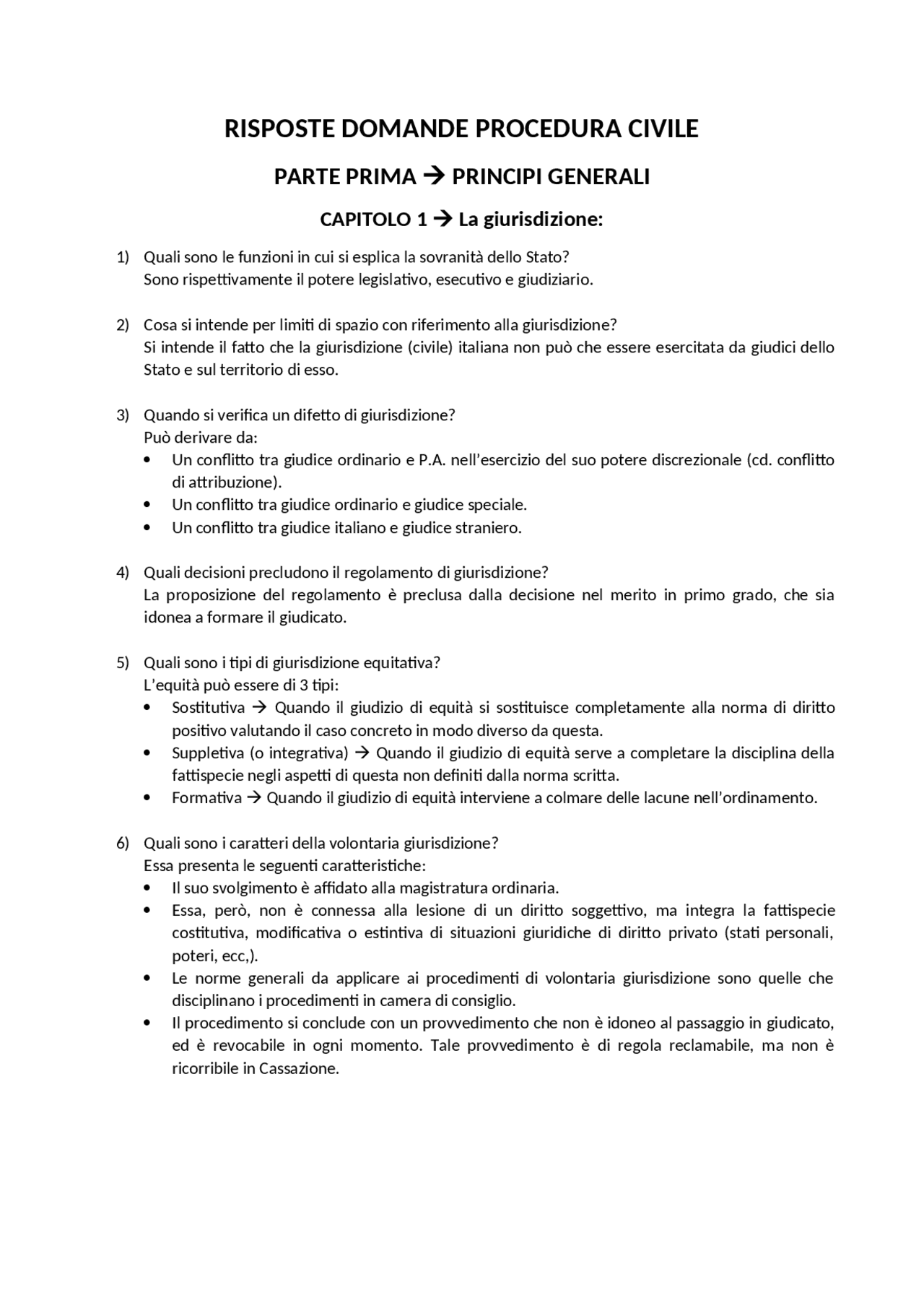 Risposte Domande Procedura Civile Compendio Simone Docsity