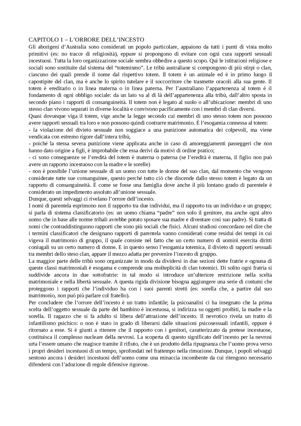 Riassunto Totem E Tabù Freud Docsity