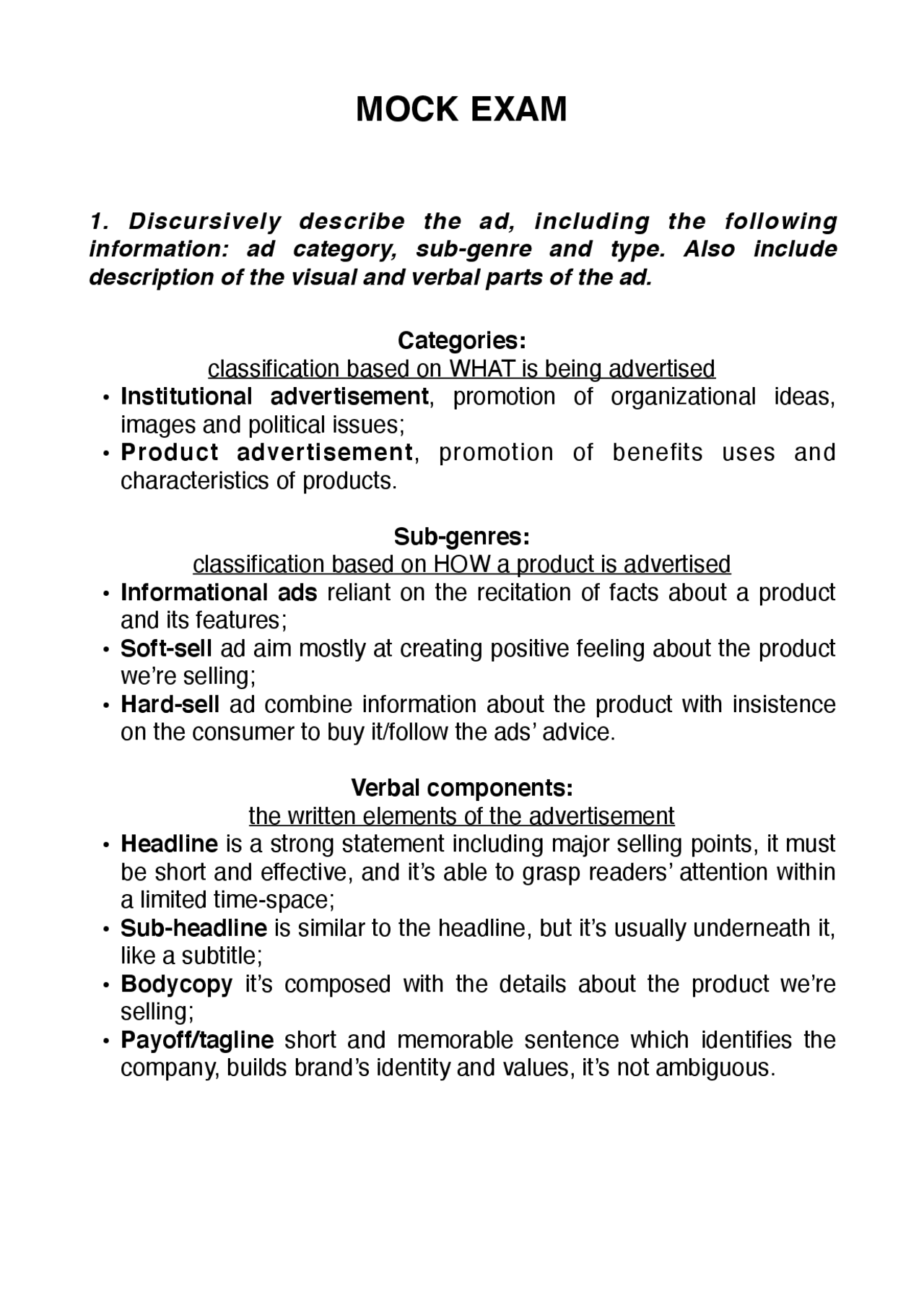 Mock Exam Inglese Iii Unimc Docsity