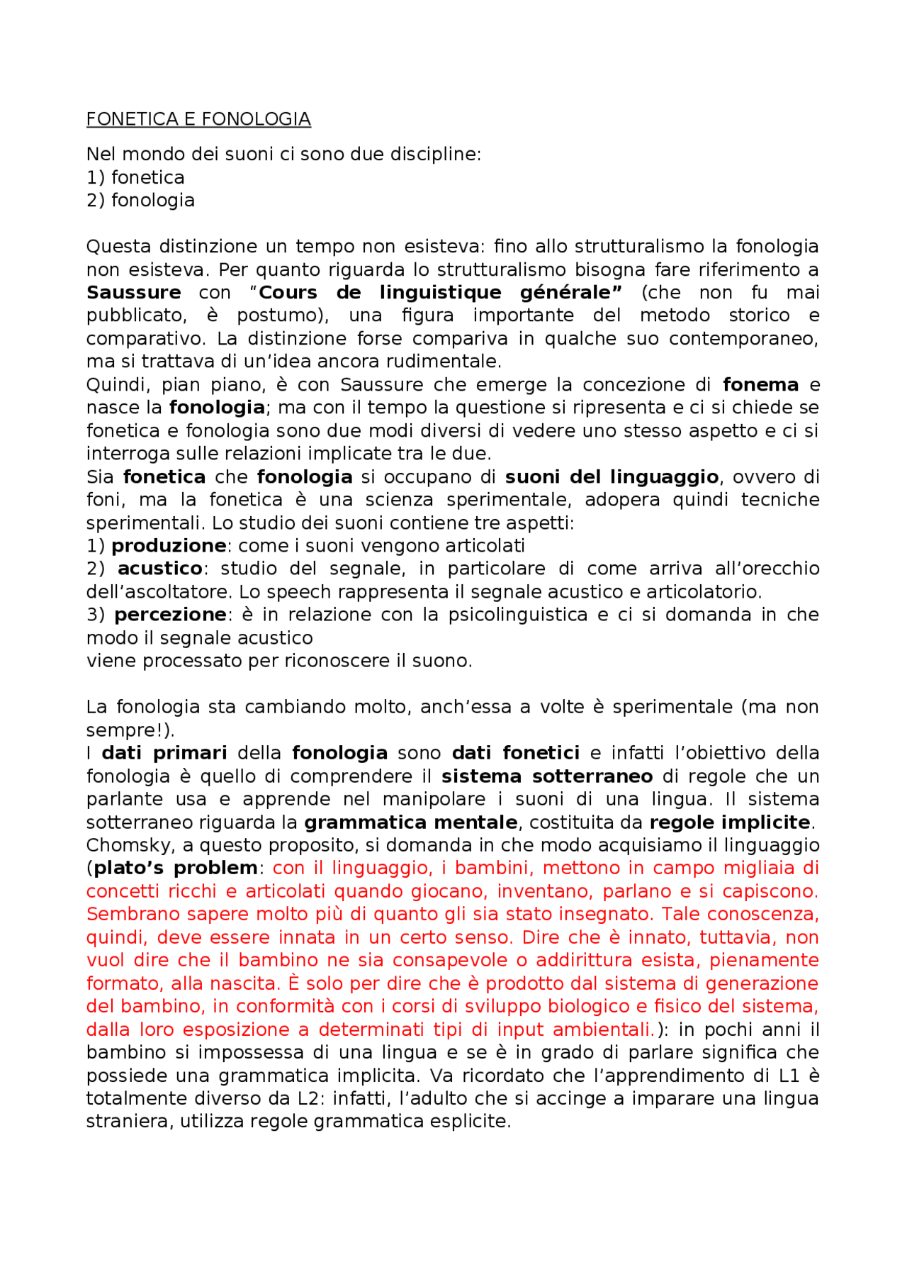 Fonetica e fonologia: le basi - Docsity