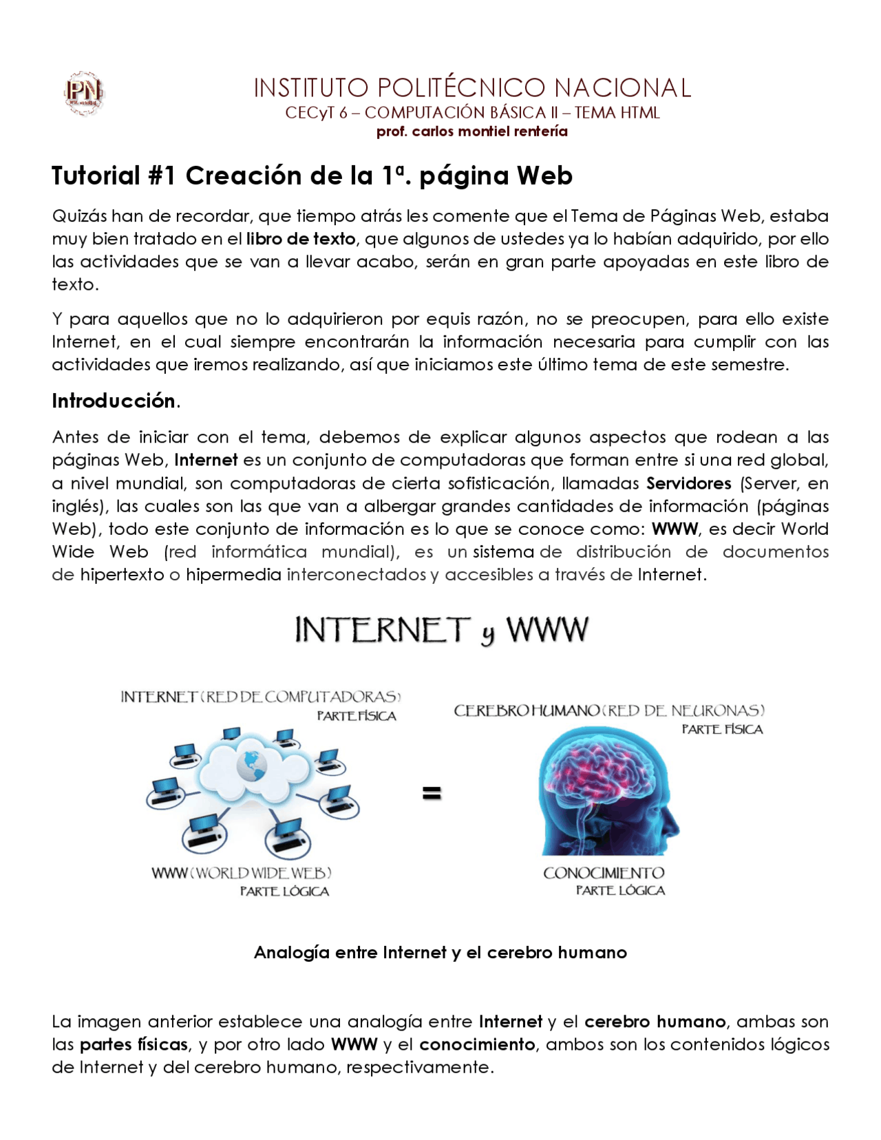 Tutorial Para Crear Páginas Web Básicas Con Html Docsity