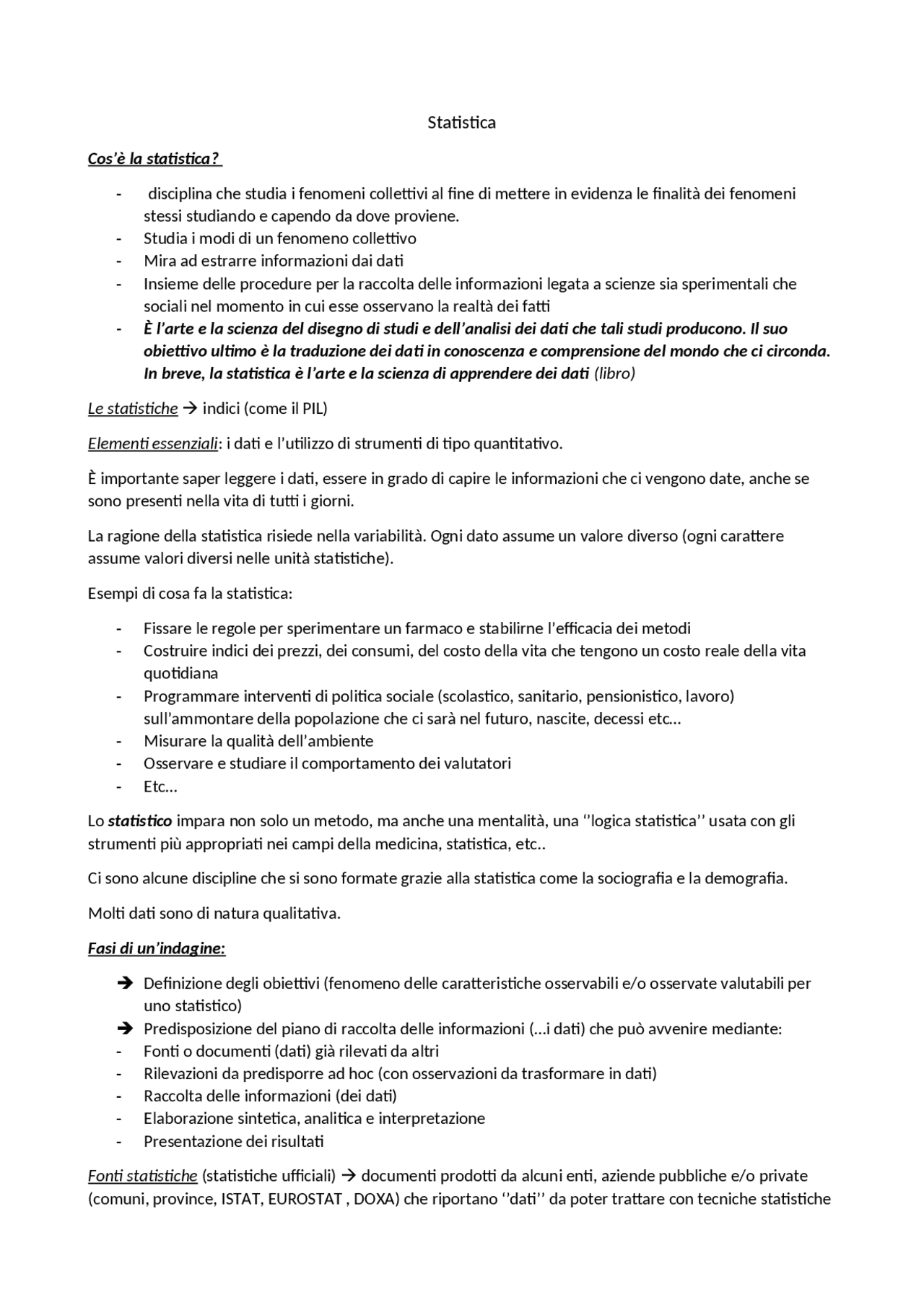 Statistica lezione. Appunti inerenti le basi della statistica (es. scale) - Docsity