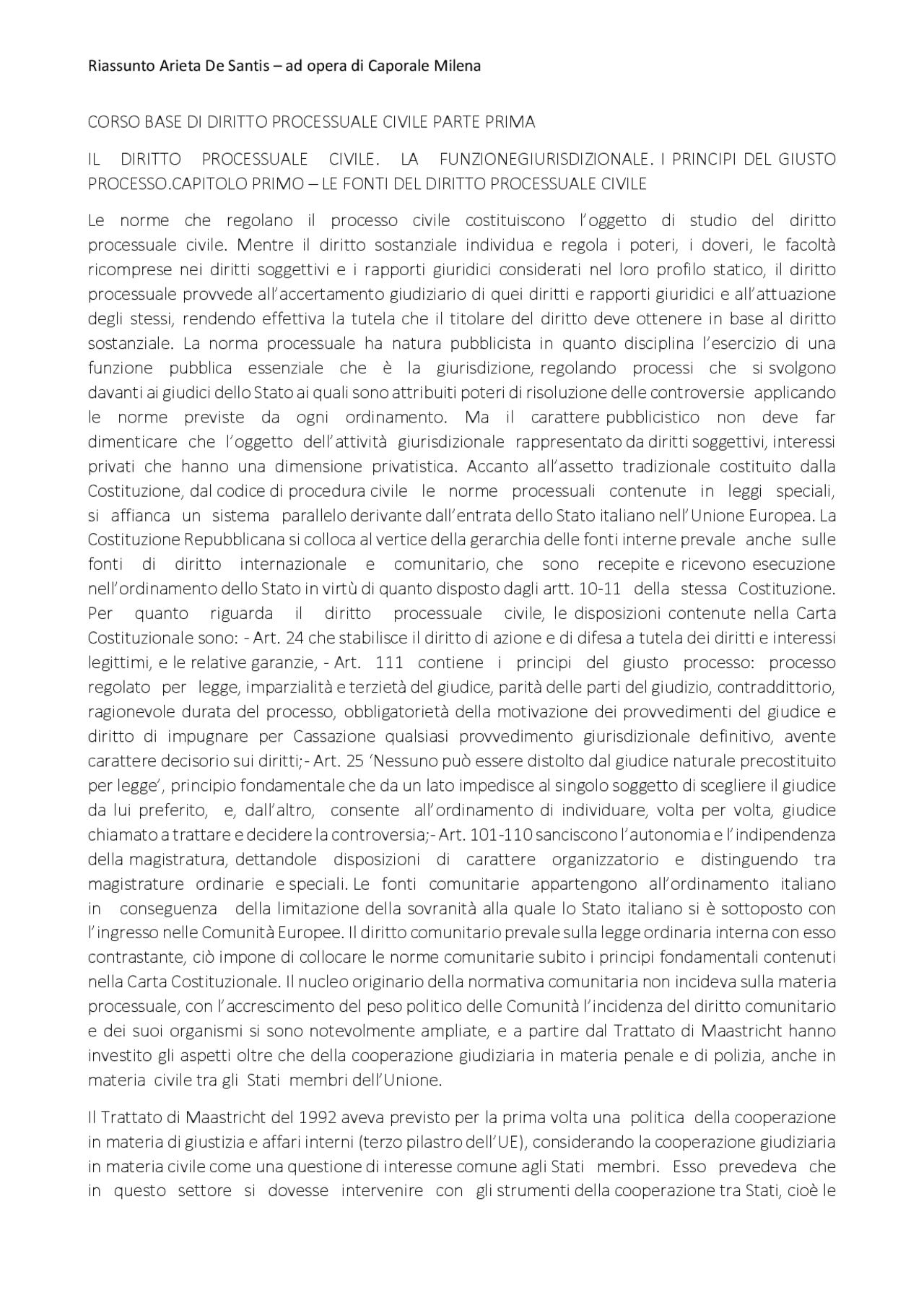 Manuale Di Procedura Civile Arieta De Santis 2020 Docsity