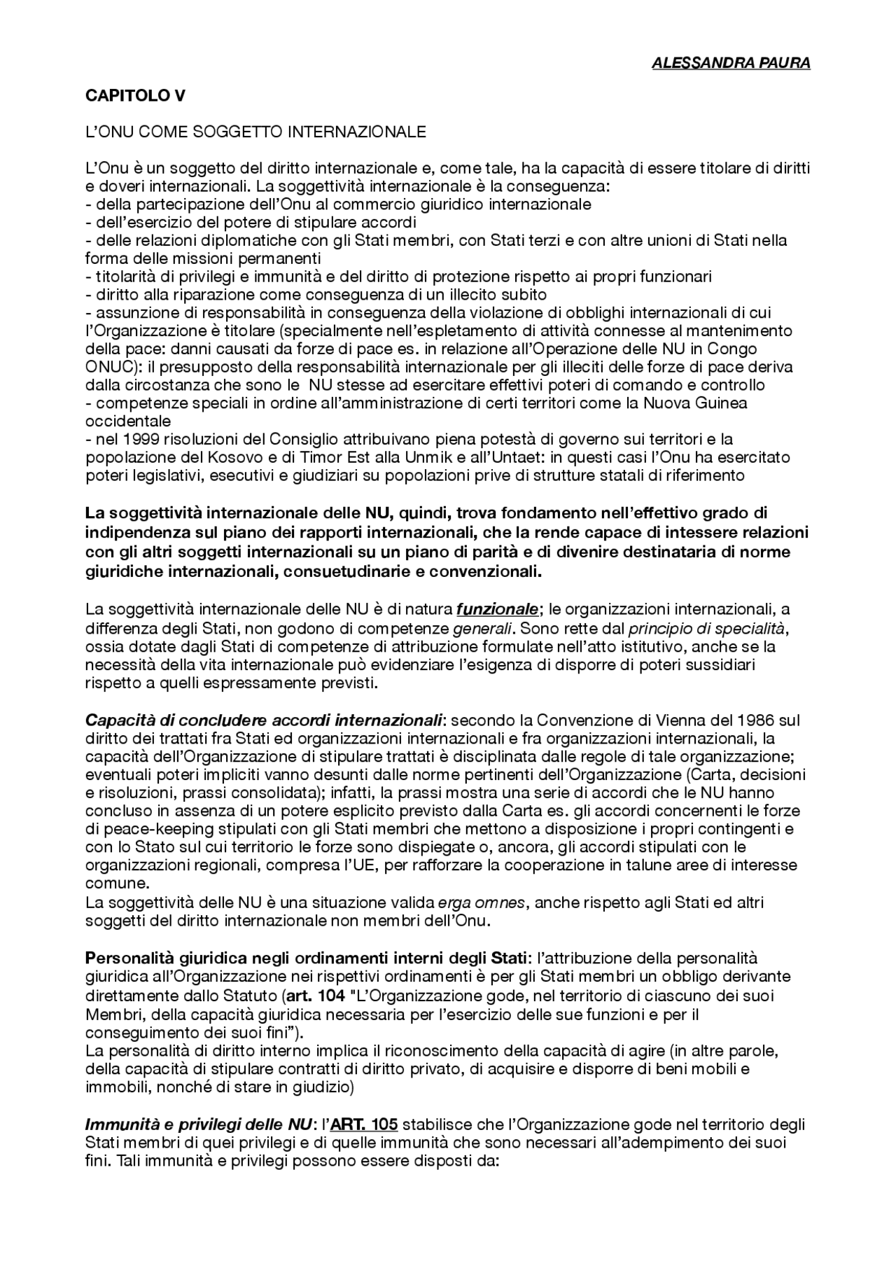 Sergio Marchisio Lonu Il Diritto Delle Nazioni Unite Docsity