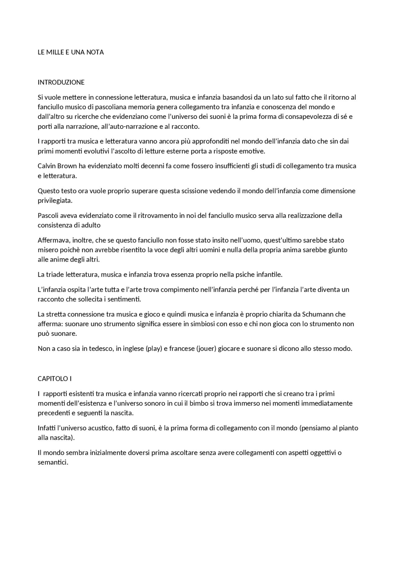 Le Mille E Una Nota Docsity