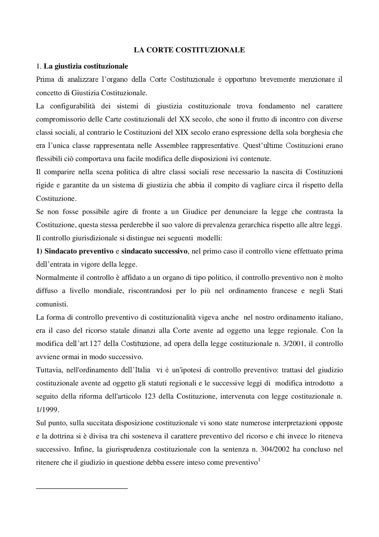 La Corte Costituzionale Docsity