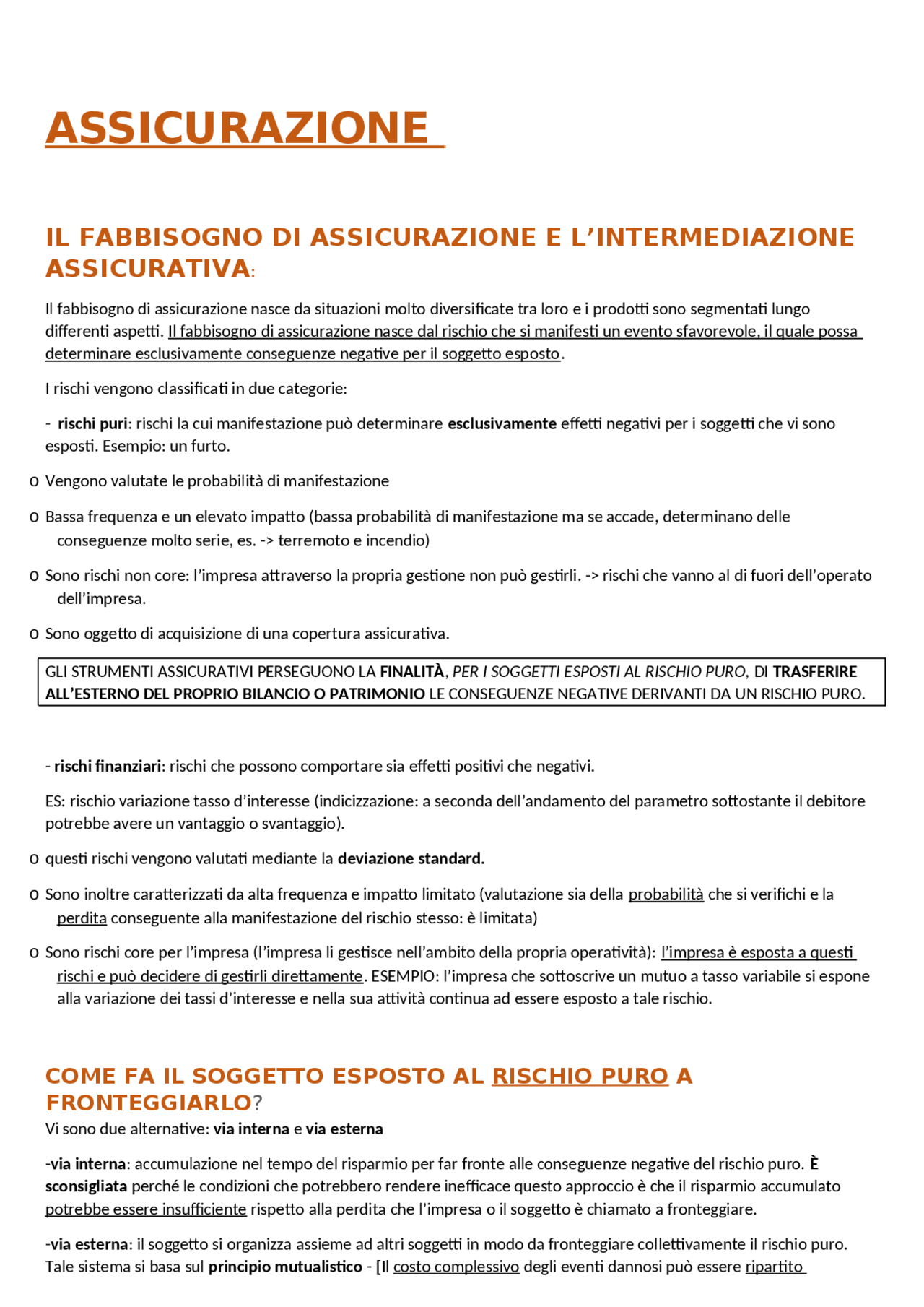 Esfa Parte Assicurativa Docsity