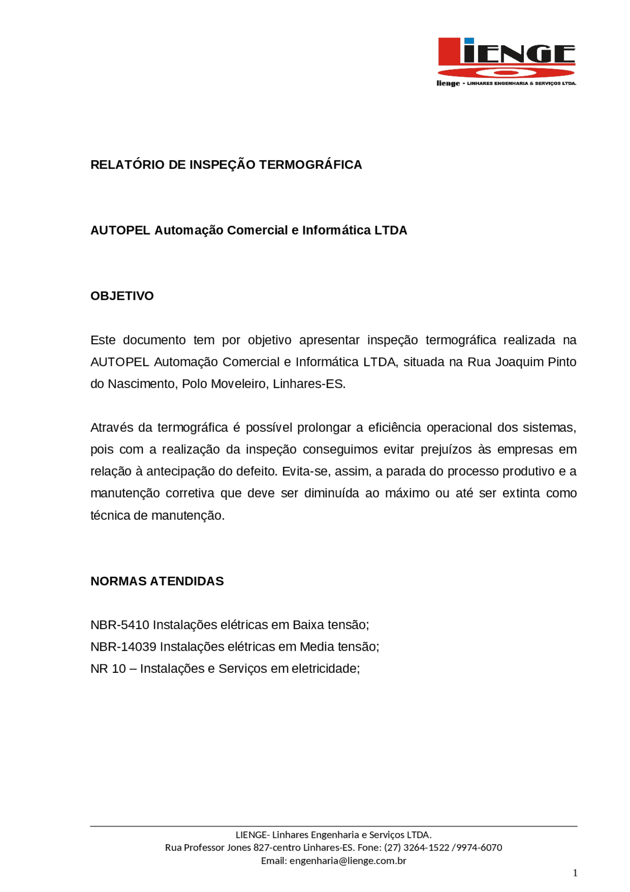 RELATORIO TERMOGRAFIA - Docsity