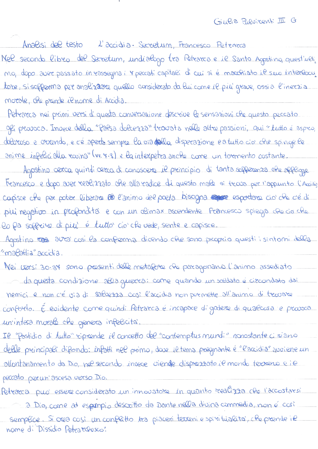 Analisi del testo: L'accidia, il Secretum, Francesco Petrarca ...