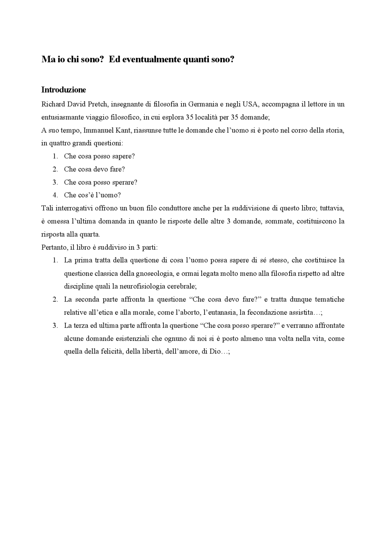 Relazioni Del Libro Ma Io Chi Sono” Docsity