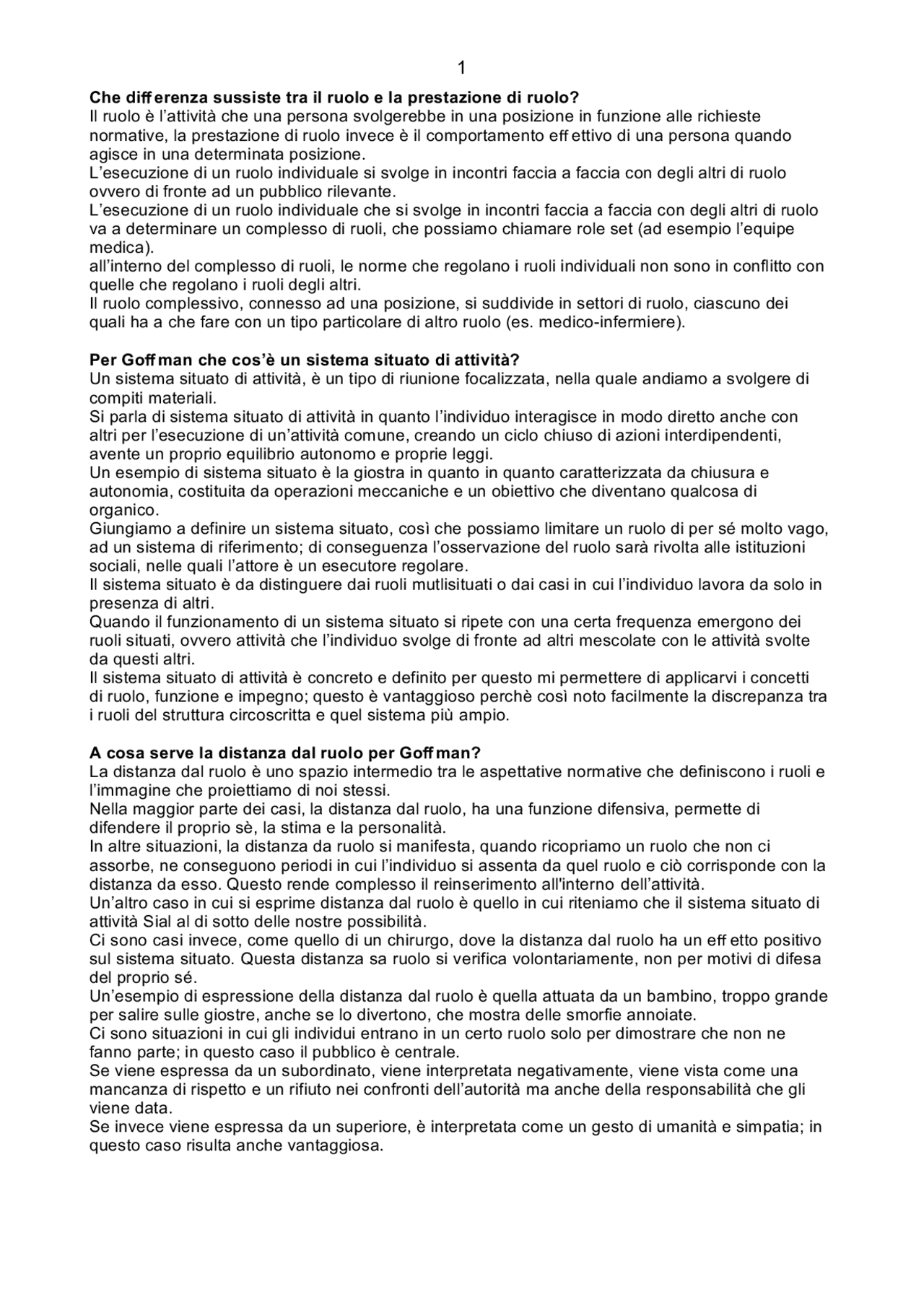 Risposte Goffman Per Esame Docsity