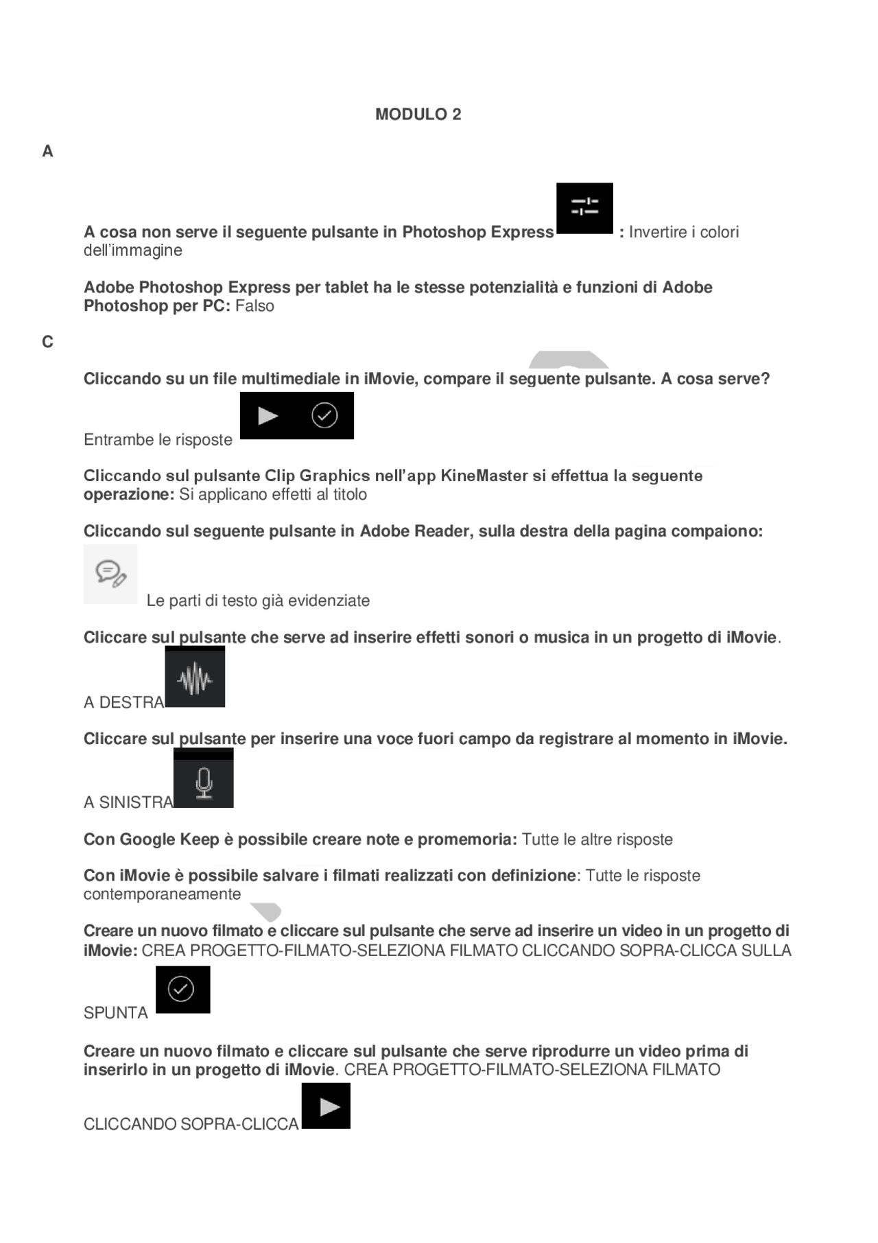 EIPASS TABLET MODULO 2_Impiego di strumenti di produttività ai fini didattici SOLUZIONI ...