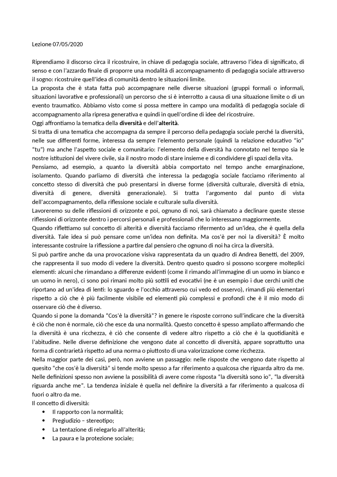 Appunti Presi A Lezione Pedagogia Sociale Docsity