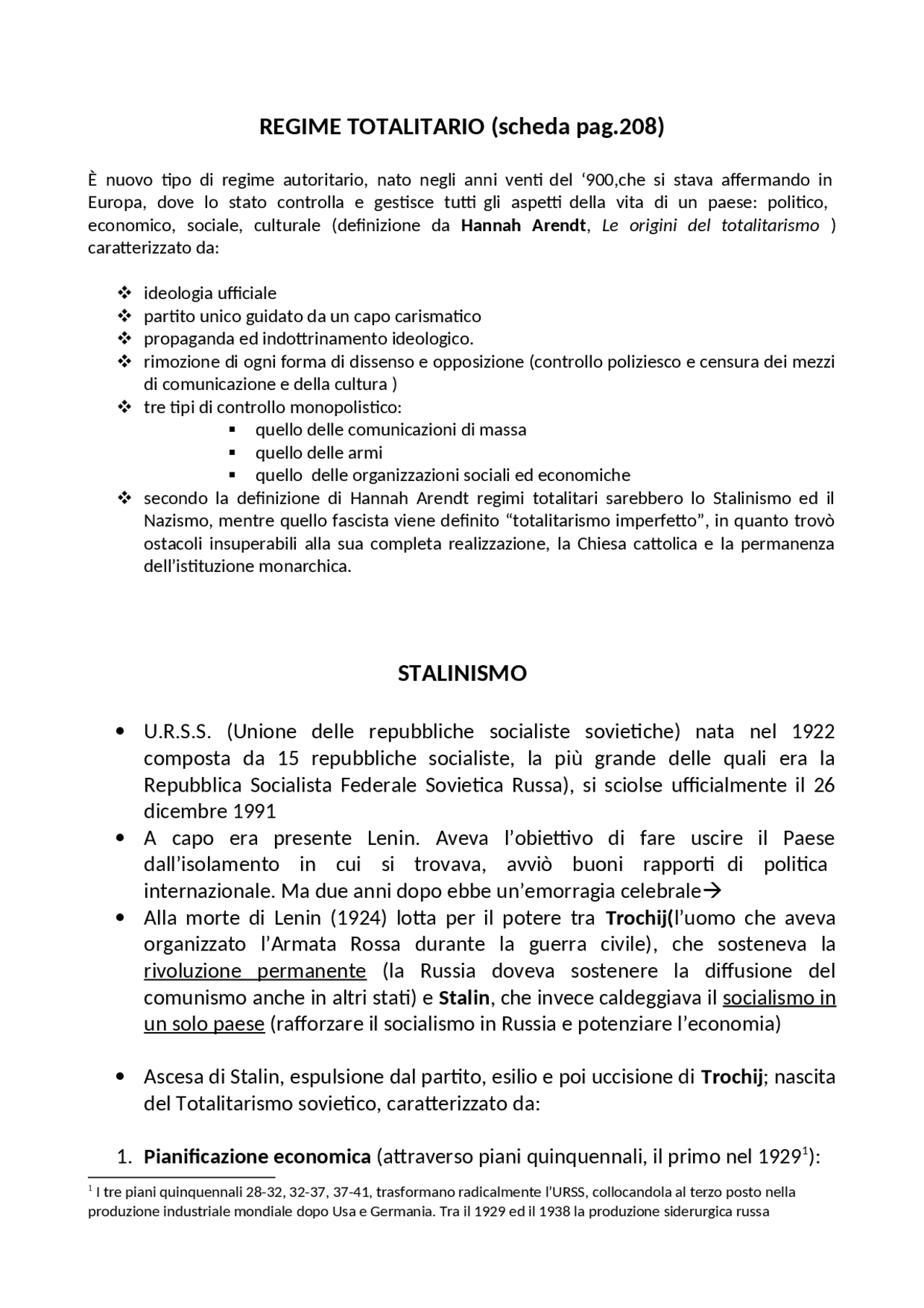 Regime Totalitario Stalinismo Docsity