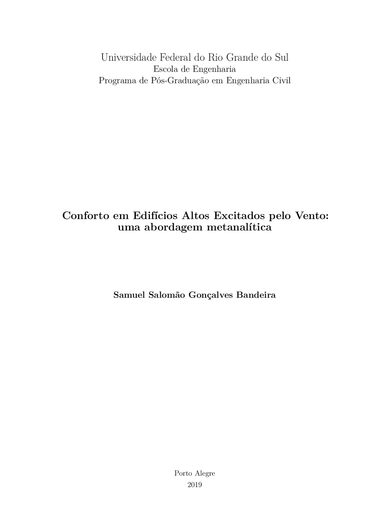 Conforto em edifícios altos excitados pelo vento uma abordagem metanalítica - Docsity