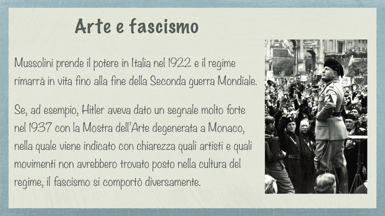 Arte fascista- Mussolini- quadri e opere di quel periodo- - Docsity